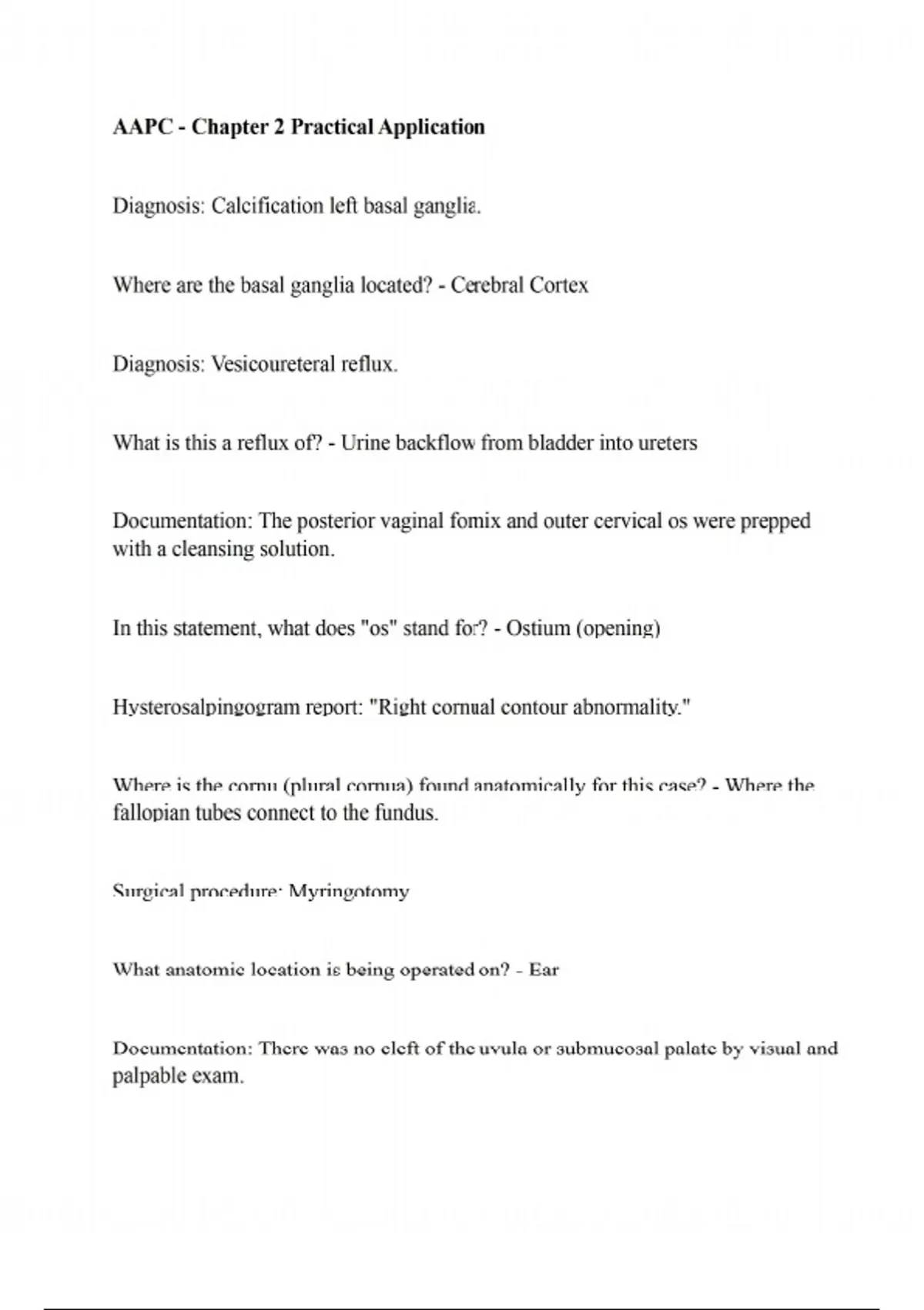 AAPC - Chapter 2 Practical Application - COM 100 - Stuvia US