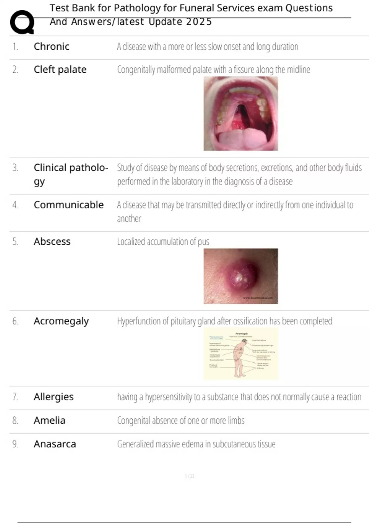 Test Bank for Pathology for Funeral Services exam Questions And Answers ...