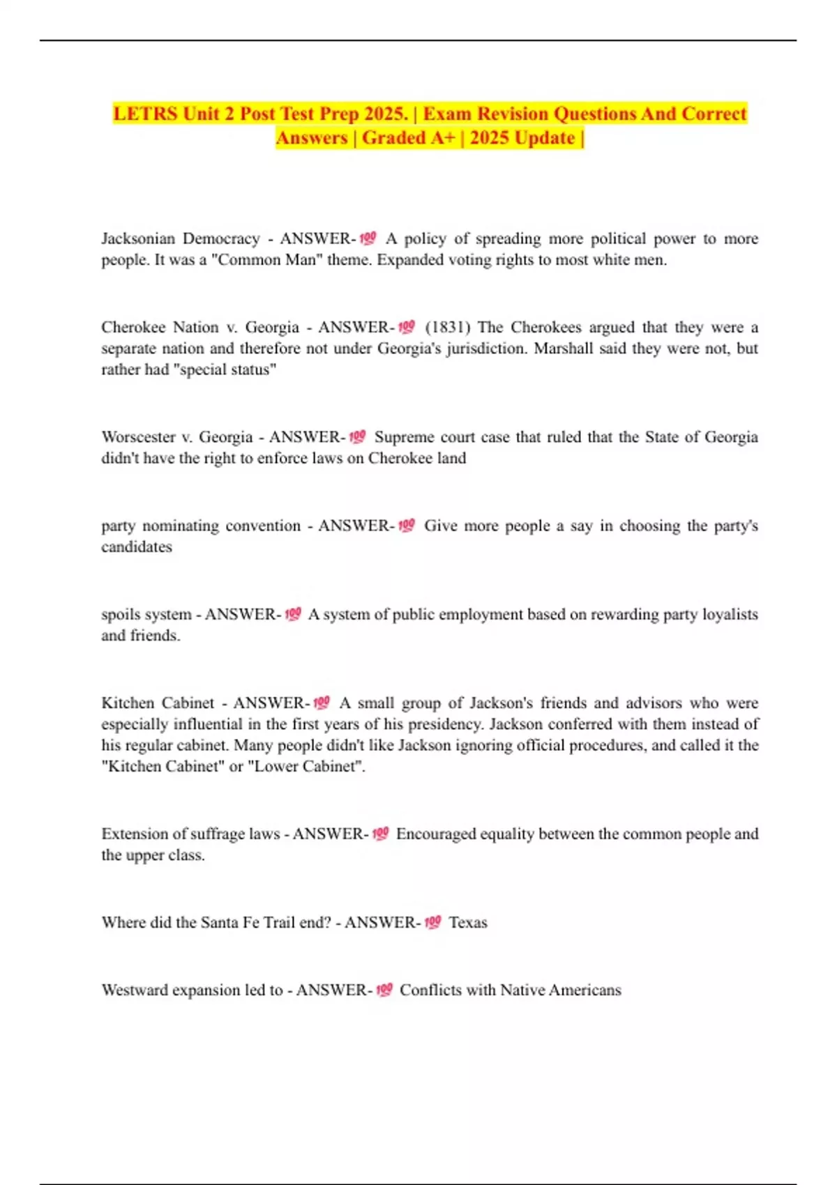 LETRS Unit 2 Post Test Prep 2025. | Exam Revision Questions And Correct ...