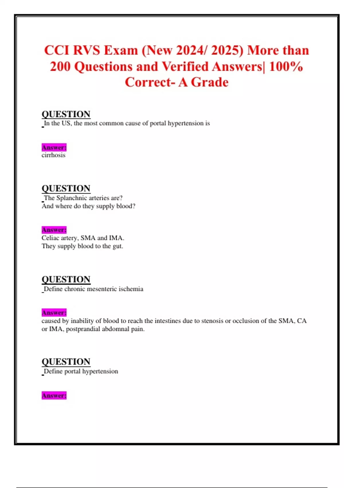 CCI RVS Exam (New 2024/ 2025) More than 200 Questions and Verified ...