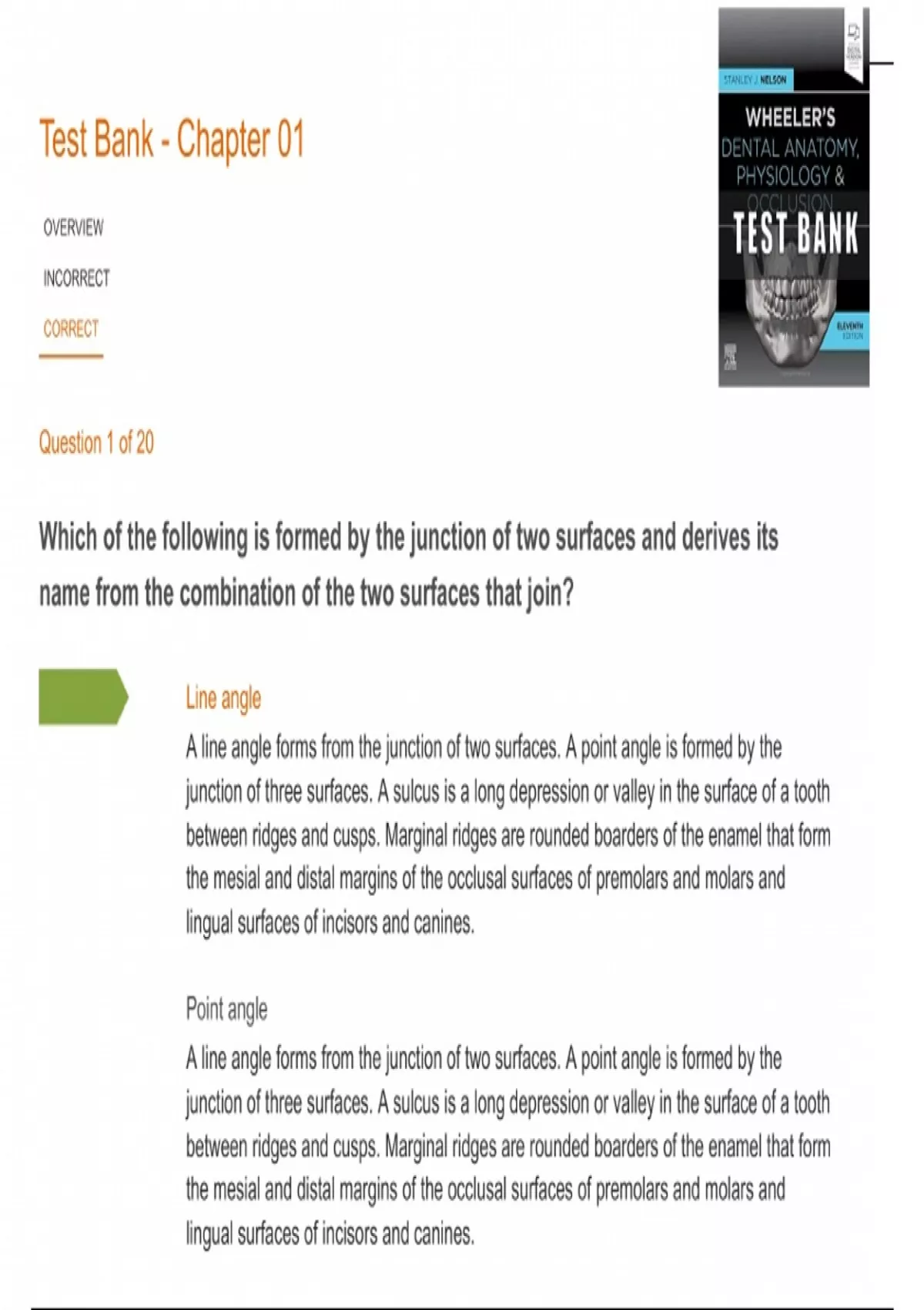 Test Bank - Wheeler’s Dental Anatomy Physiology and Occlusion 11th ...