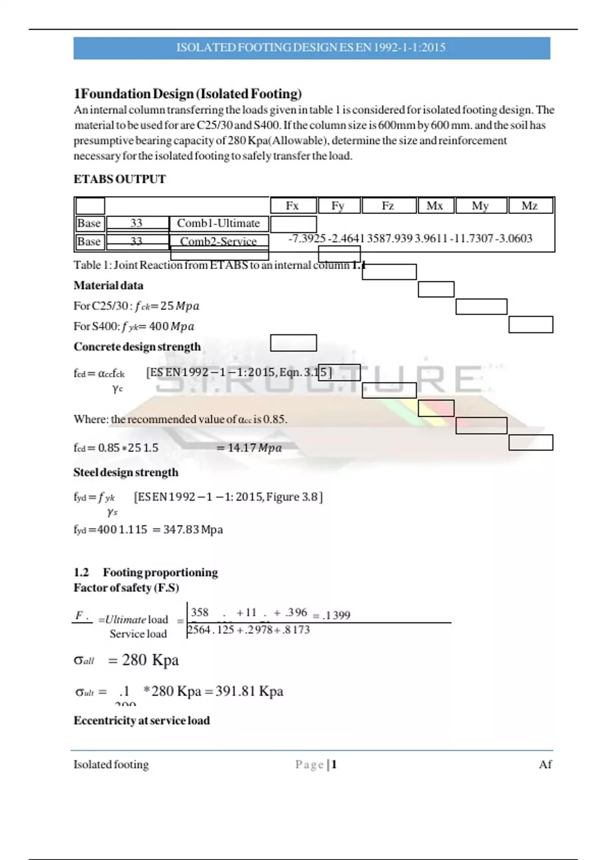 Isolated Footing Design Guide (EN 1992-1-1:2015) | Structural Engineering Reference | Eurocode 2 ...