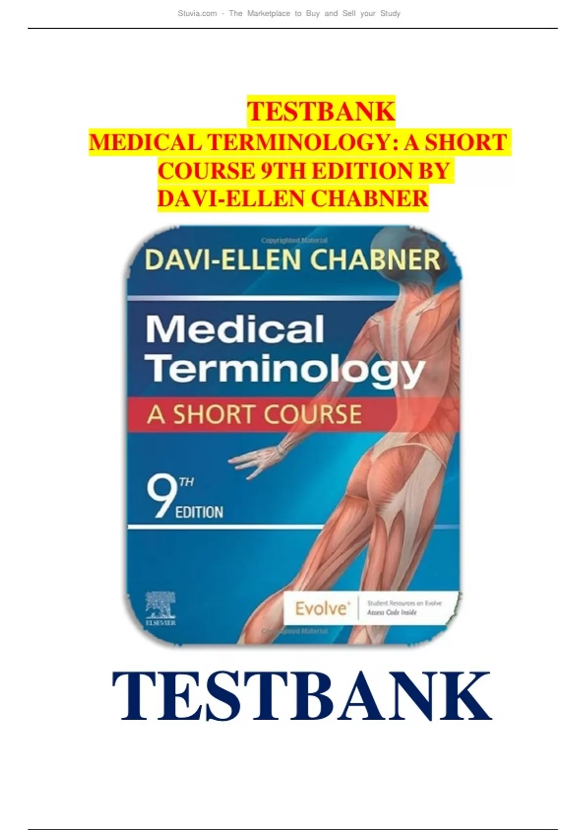 TEST BANK-Medical Terminology: A Short Course 9th Edition by Davi-Ellen ...