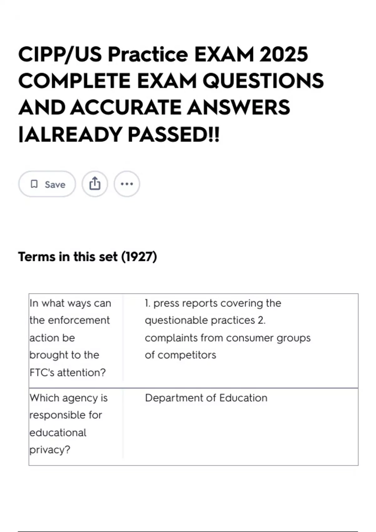 CIPP/US Practice EXAM 2025 COMPLETE EXAM QUESTIONS AND ACCURATE ANSWERS ...
