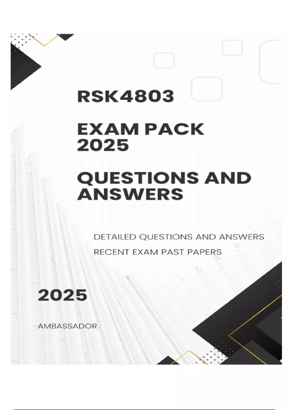 RSK4803 EXAM PACK 2025 - DETAILED QUESTIONS AND ANSWERS - RSK4803 EXAM ...