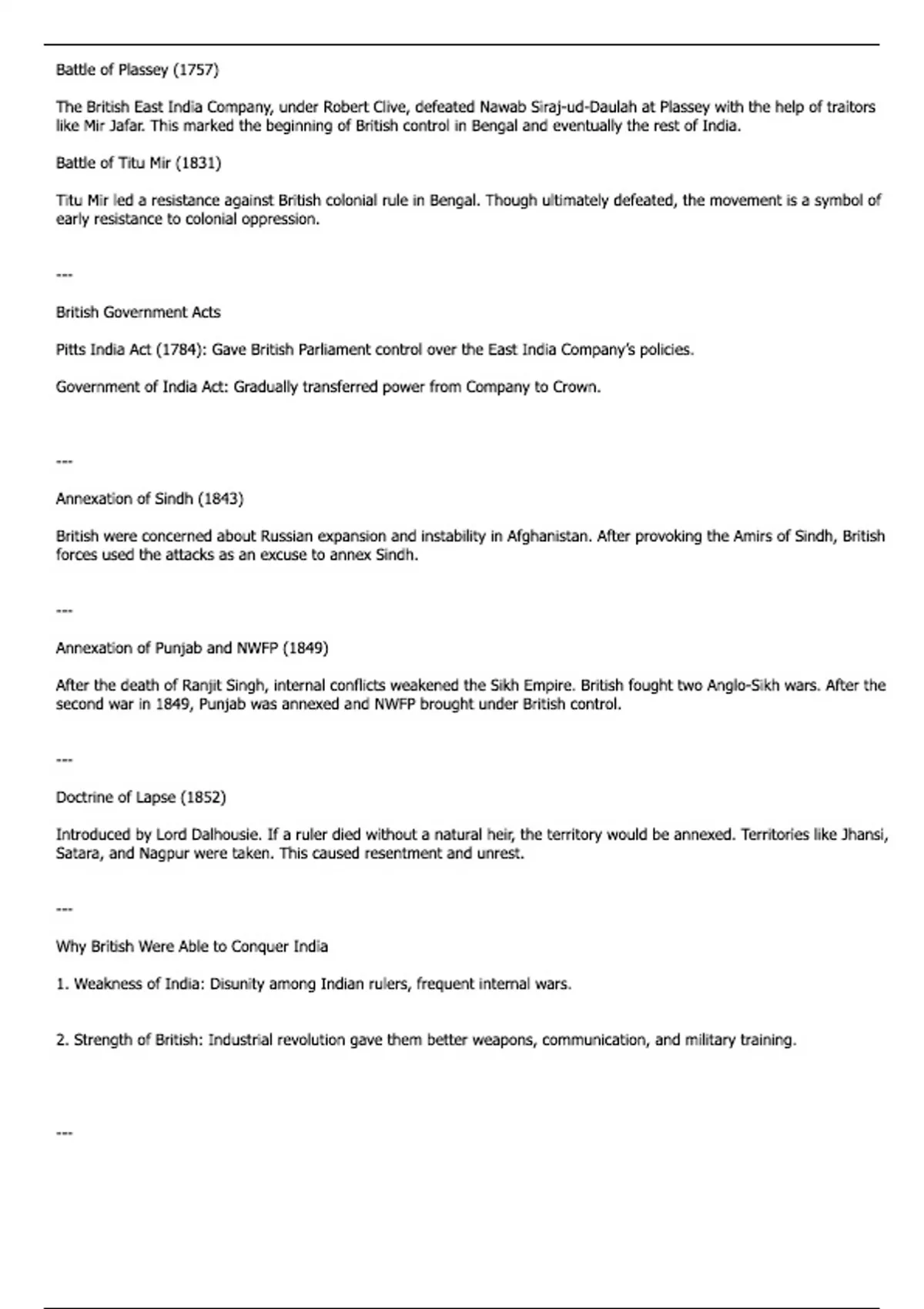 Summary British Expansion and Conquest of India - History - Stuvia US