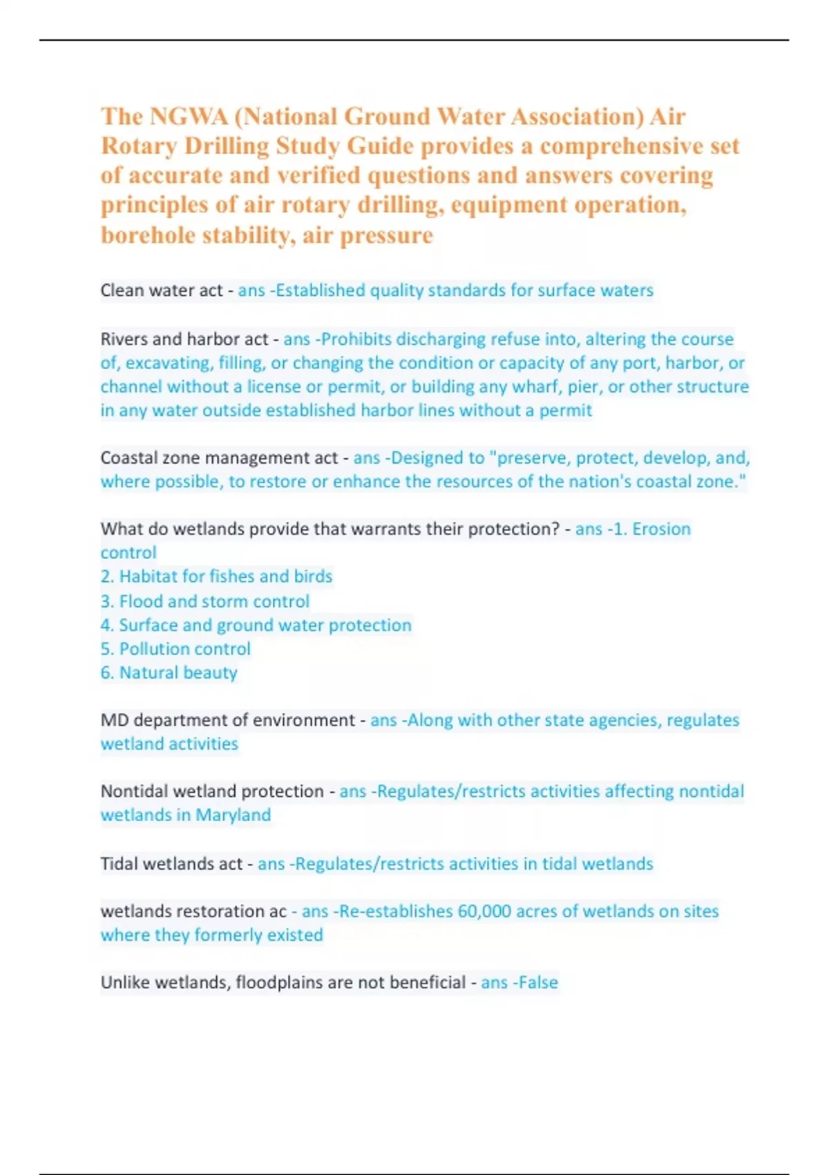 The NGWA (National Ground Water Association) Air Rotary Drilling Study ...