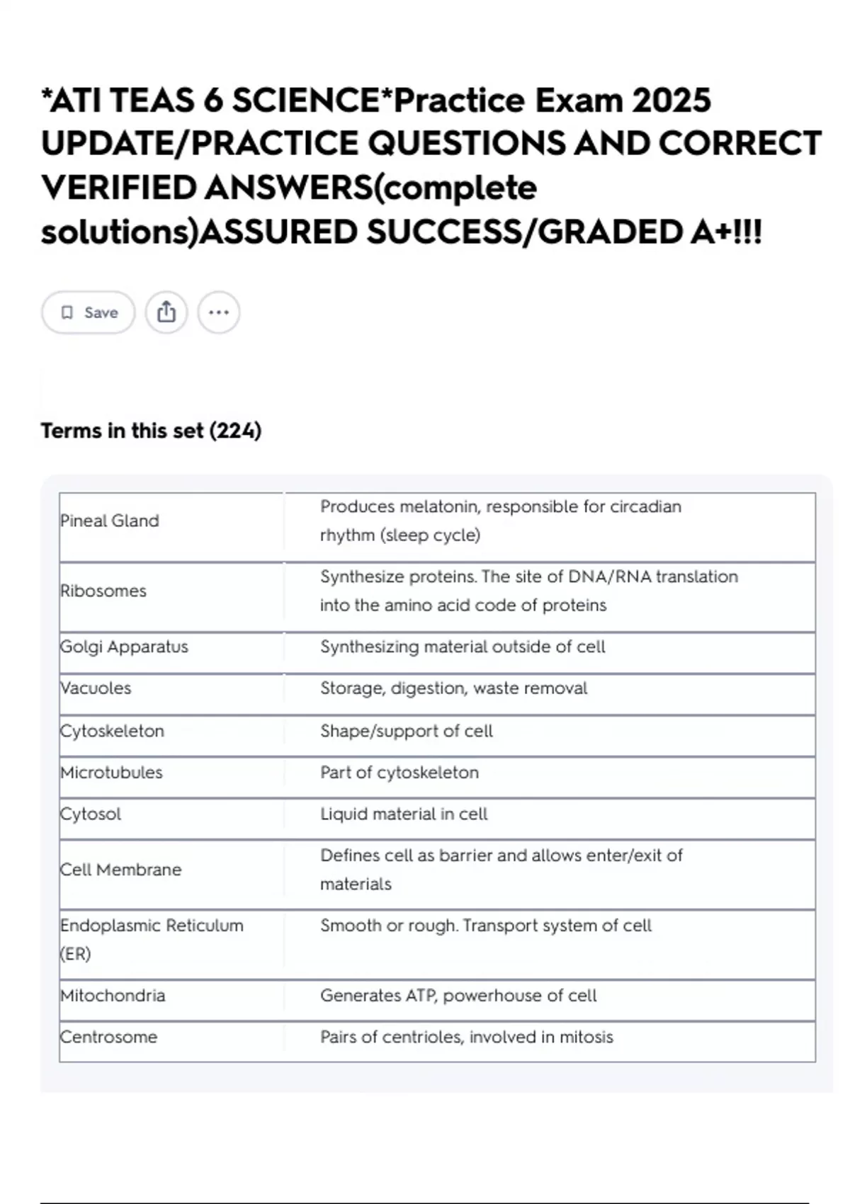 *ATI TEAS 6 SCIENCE*Practice Exam 2025 UPDATE/PRACTICE QUESTIONS AND ...