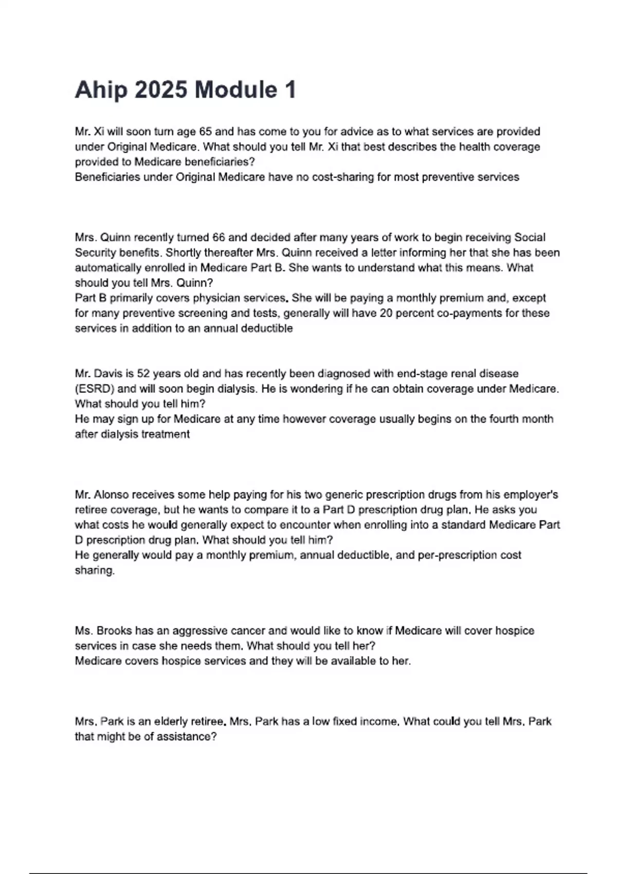 Ahip 2025 Module 1 Questions and answers - 2025 AHIP - Stuvia US