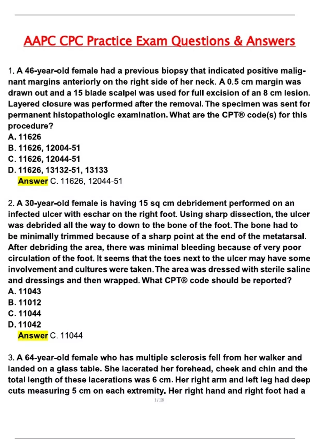 AAPC CPC Practice Exam 234 Questions Latest 2025 Actual Questions ...