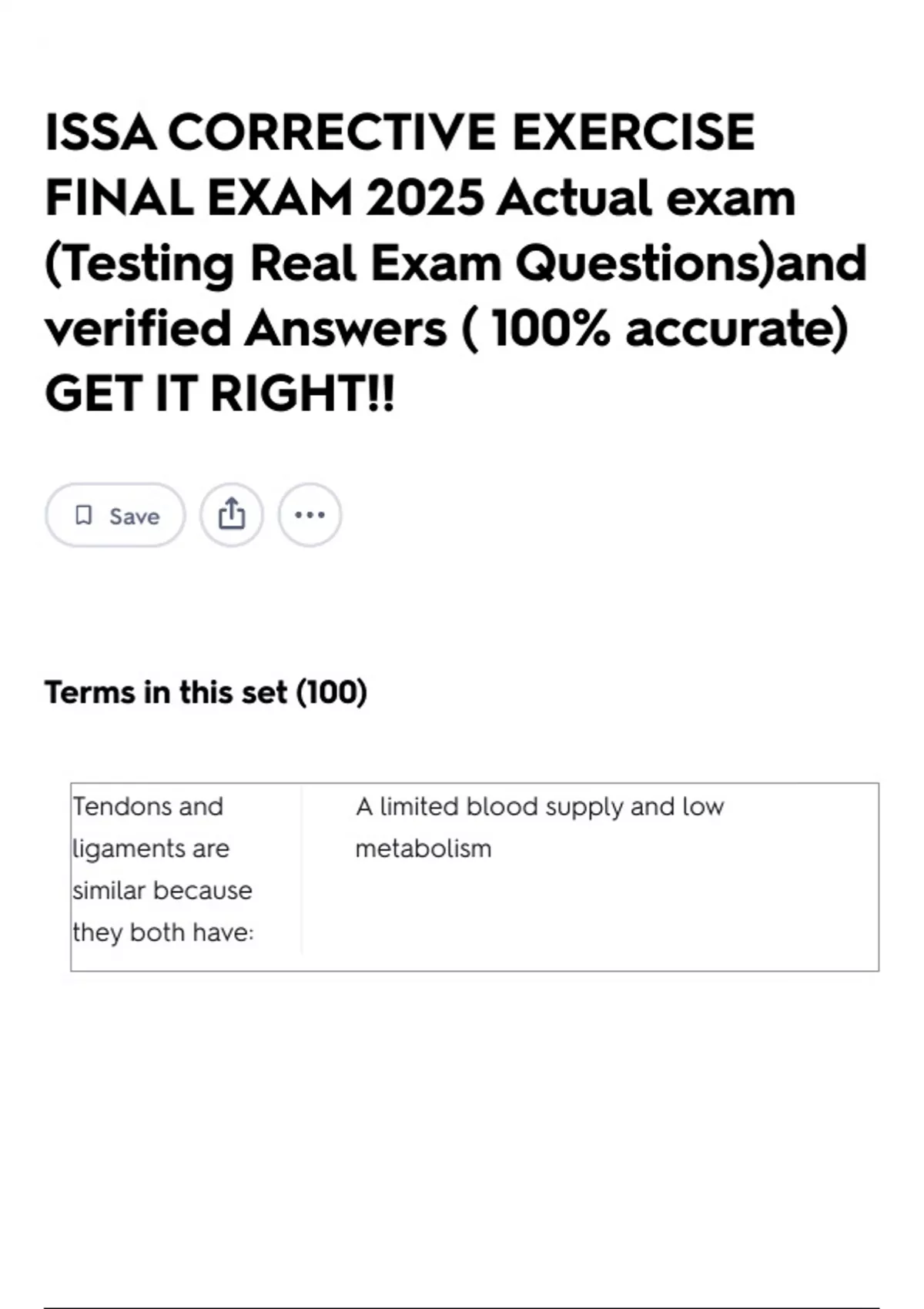 ISSA CORRECTIVE EXERCISE FINAL EXAM 2025 Actual exam (Testing Real Exam ...