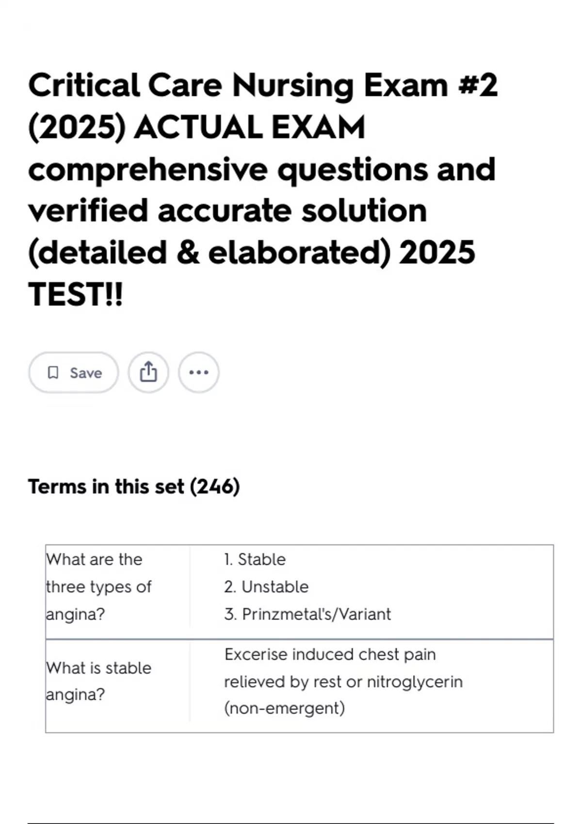 Critical Care Nursing Exam #2 (2025) ACTUAL EXAM comprehensive ...