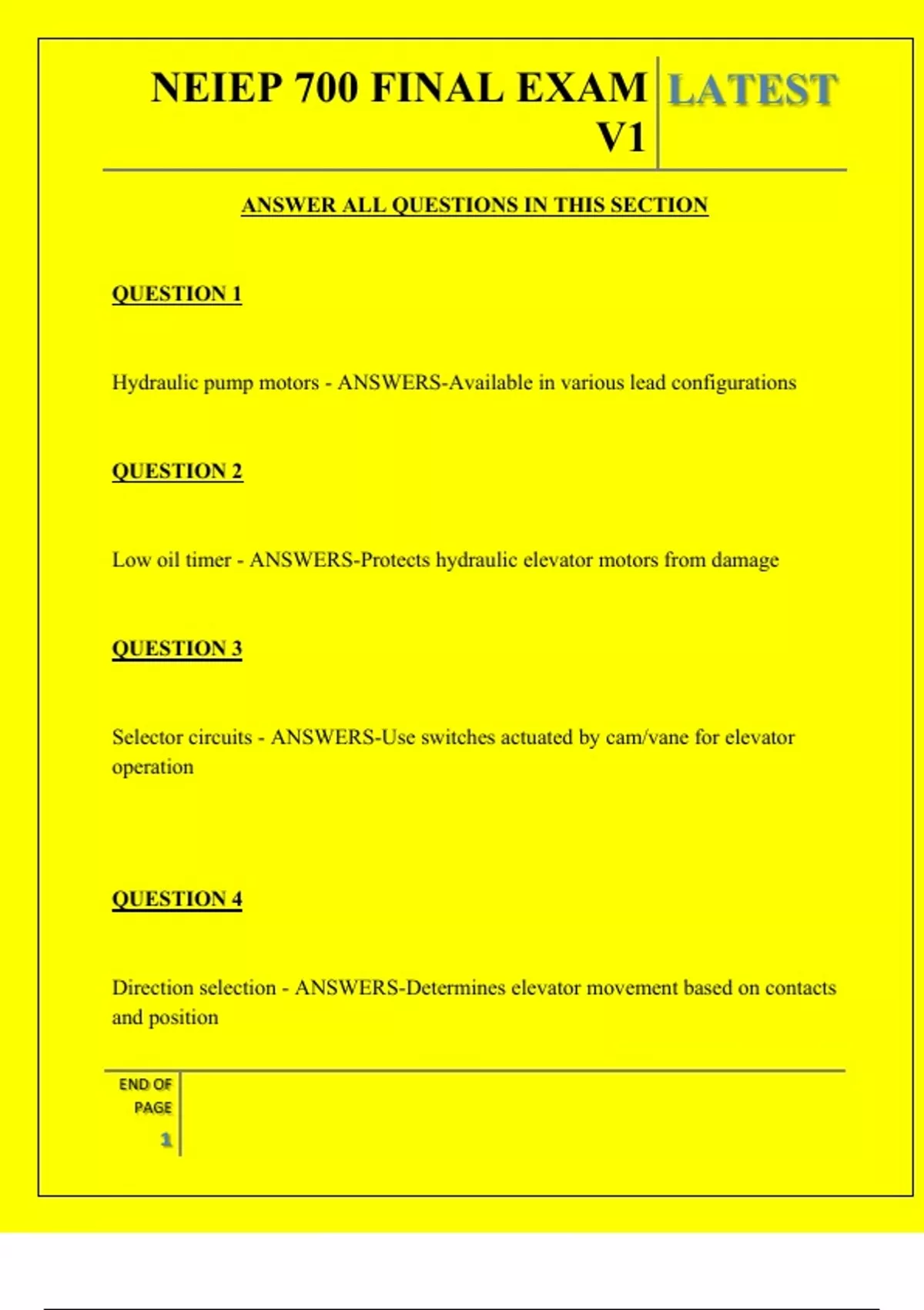 NEIEP 700 FINAL EXAM V1 QUESTIONS AND ANSWERS 2025 - NEIEP 700 V1 ...