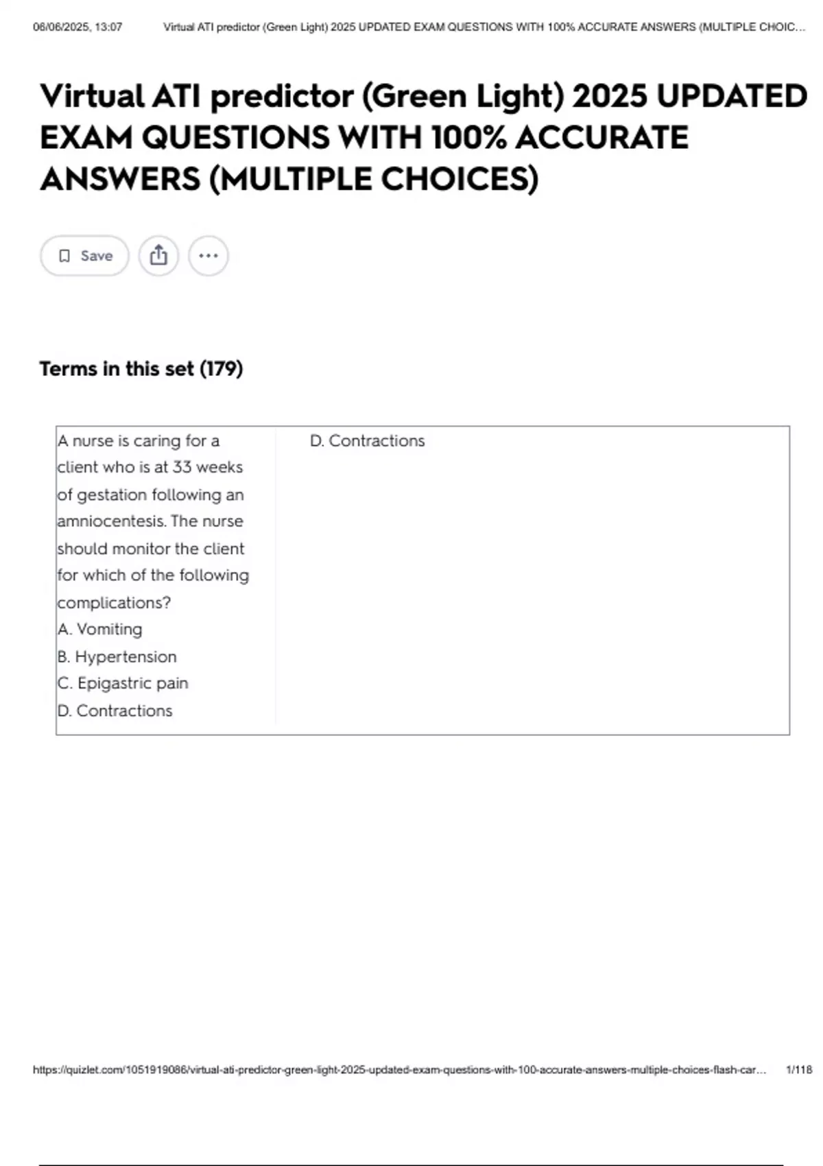 Virtual ATI predictor (Green Light) exam 2025 UPDATED EXAM QUESTIONS WITH 100% ACCURATE ANSWERS ...