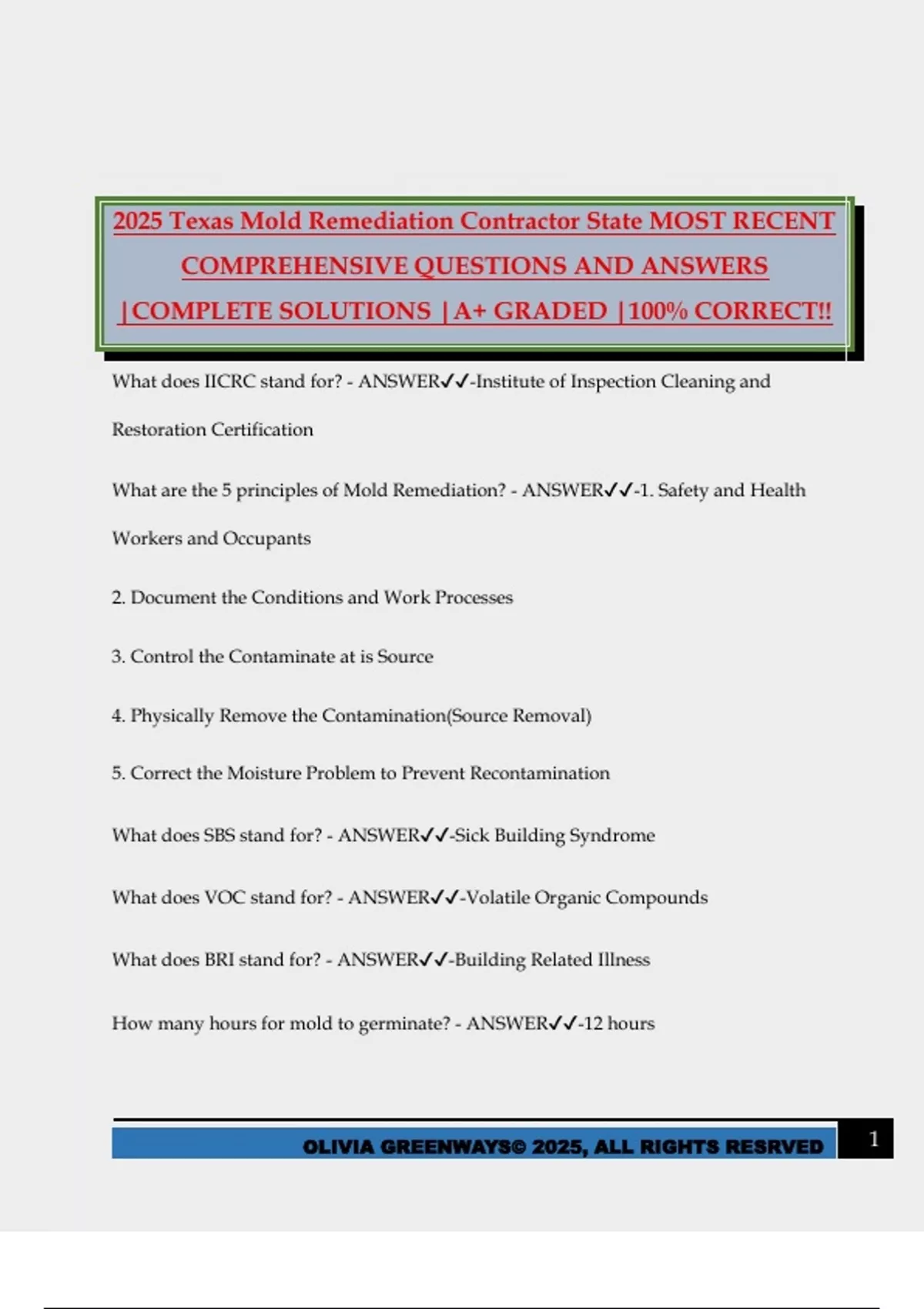2025 Texas Mold Remediation Contractor State MOST RECENT COMPREHENSIVE ...