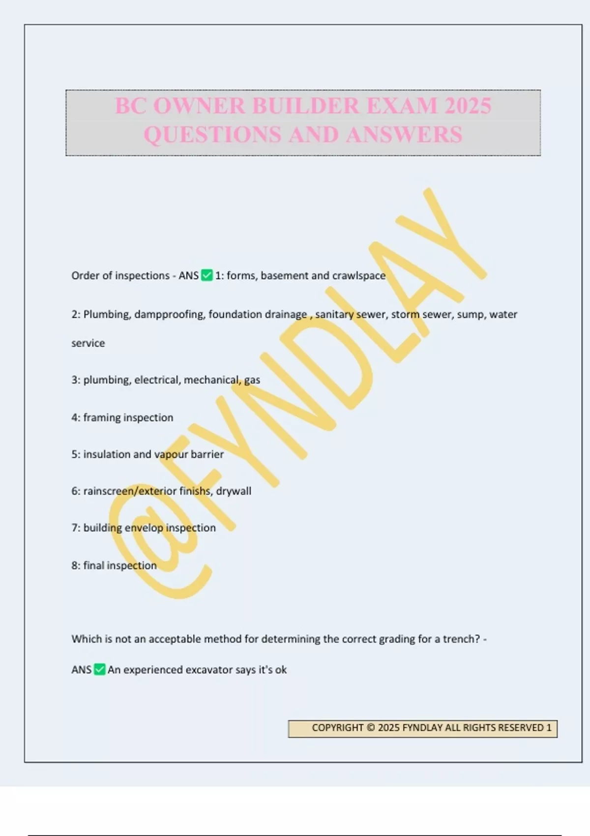 BC OWNER BUILDER EXAM 2025 QUESTIONS AND ANSWERS - BC OWNER BUILDER ...