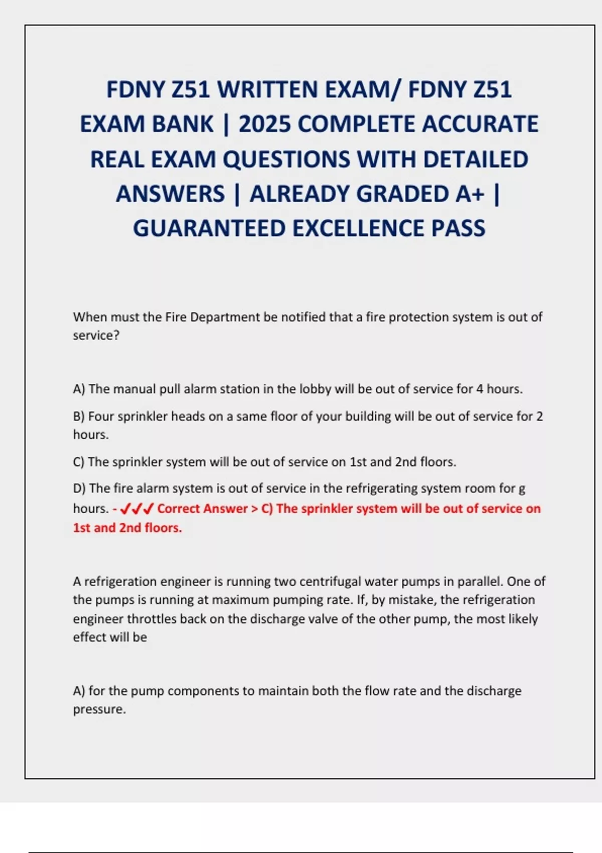 FDNY Z51 WRITTEN EXAM/ FDNY Z51 EXAM BANK | 2025 COMPLETE ACCURATE REAL ...