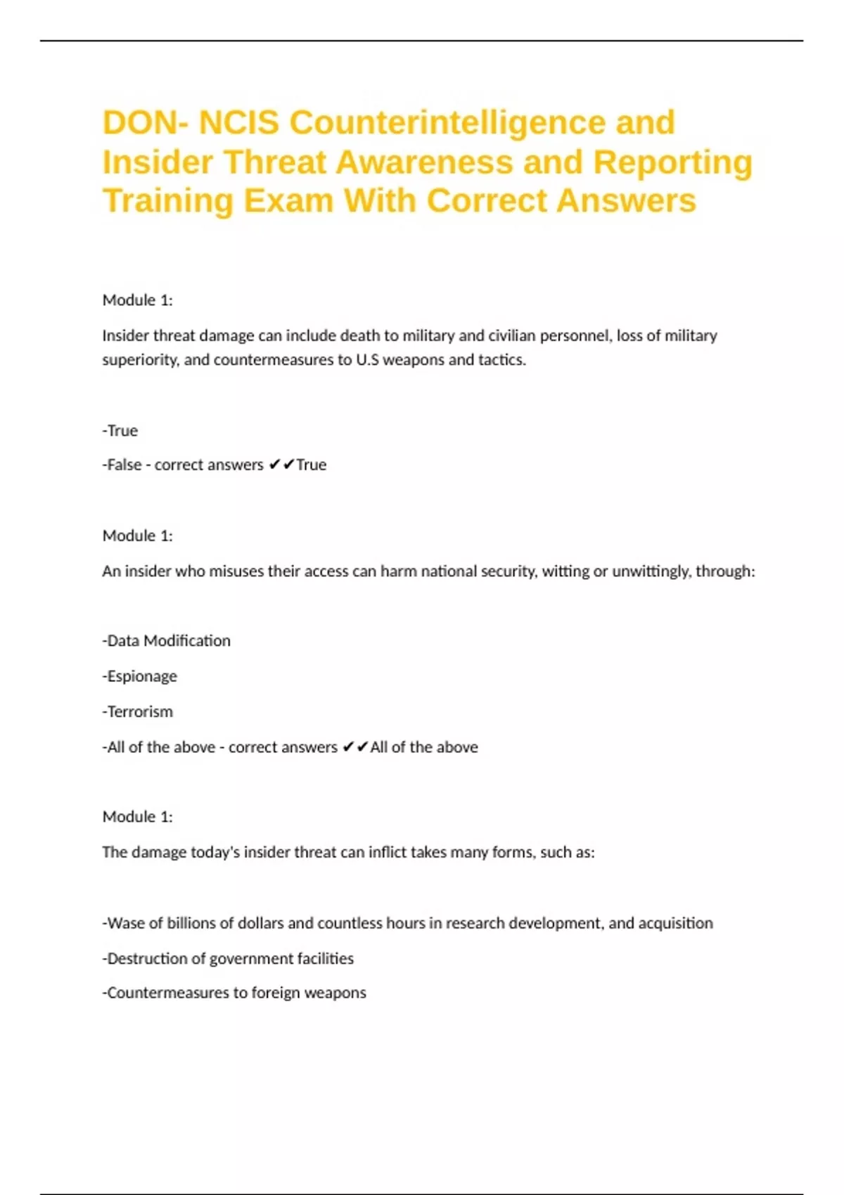 DON- NCIS Counterintelligence and Insider Threat Awareness and ...