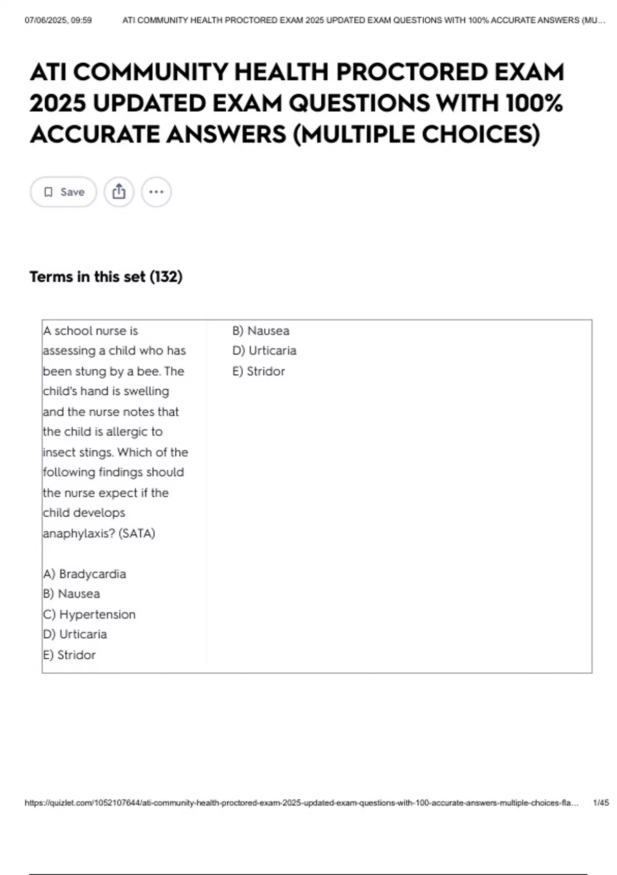 ATI COMMUNITY HEALTH PROCTORED EXAM 2025 UPDATED EXAM QUESTIONS WITH ...