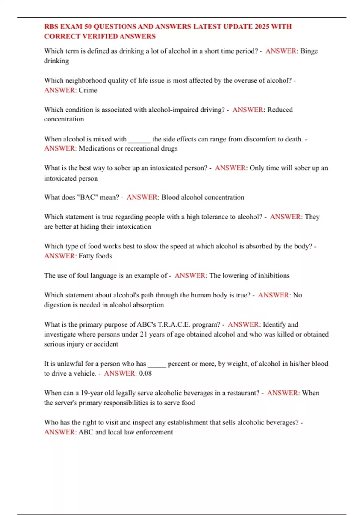 RBS EXAM 50 QUESTIONS AND ANSWERS LATEST UPDATE 2025 WITH CORRECT ...