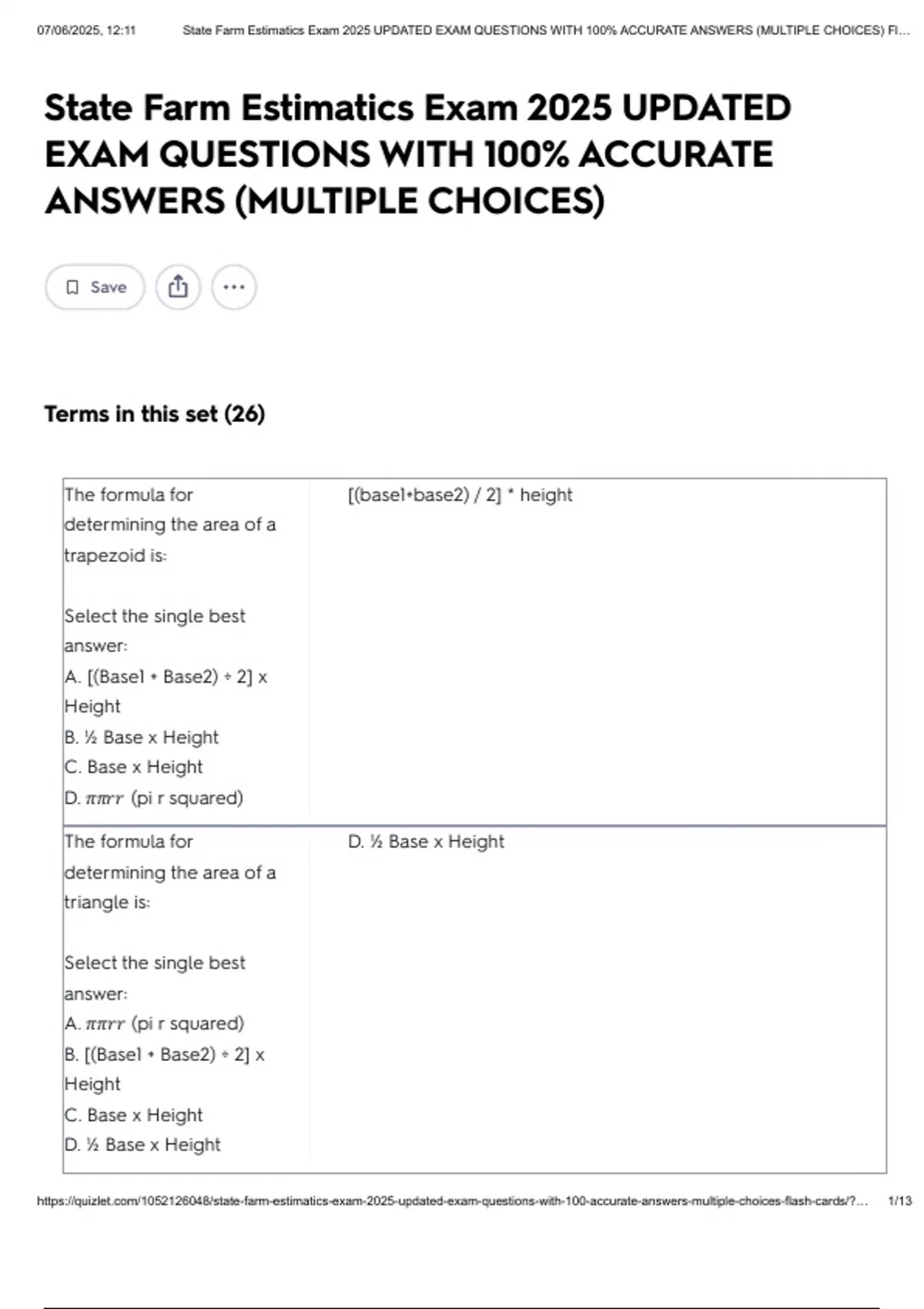 State Farm Estimatics Exam 2025 UPDATED EXAM QUESTIONS WITH 100% ...