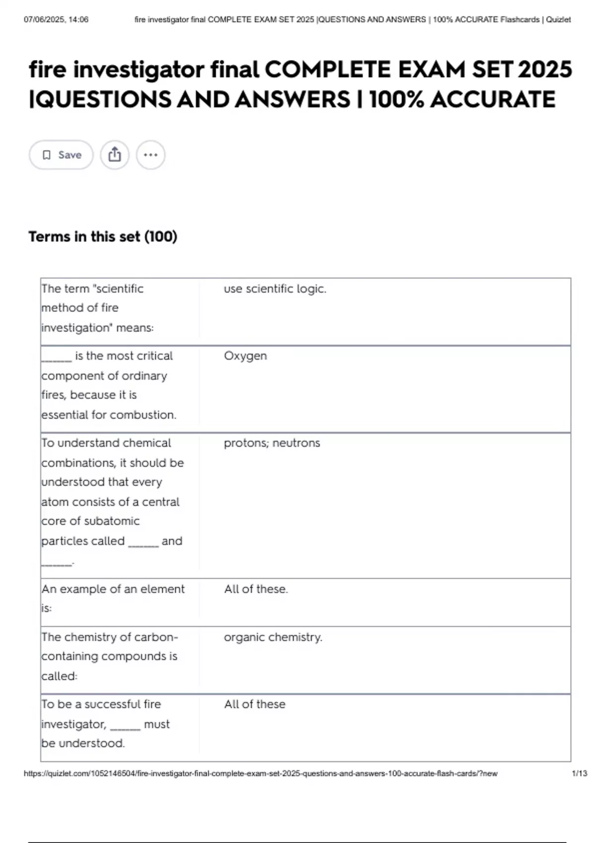 fire investigator final exam COMPLETE EXAM SET 2025 |QUESTIONS AND ...