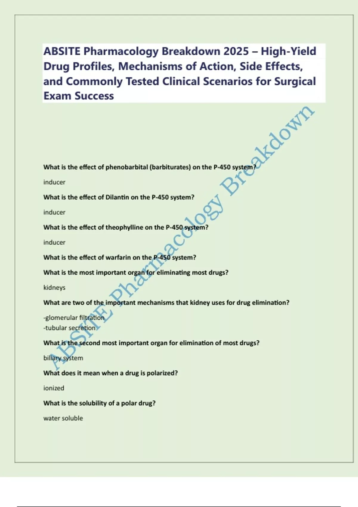ABSITE Pharmacology Breakdown 2025 – High-Yield Drug Profiles ...