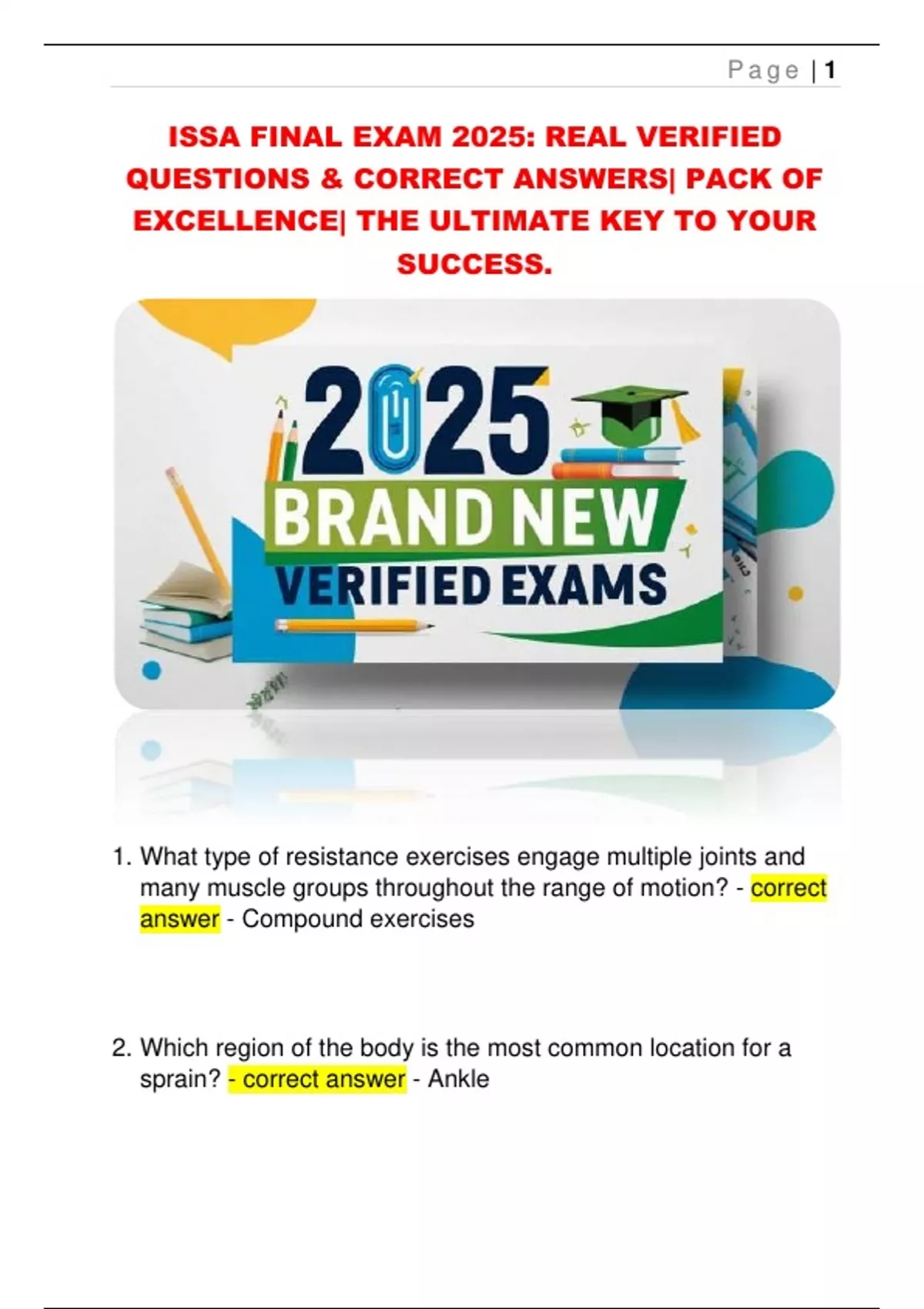 ISSA Final Exam 2026/2027 – 100% Verified Questions & Correct Answers ...