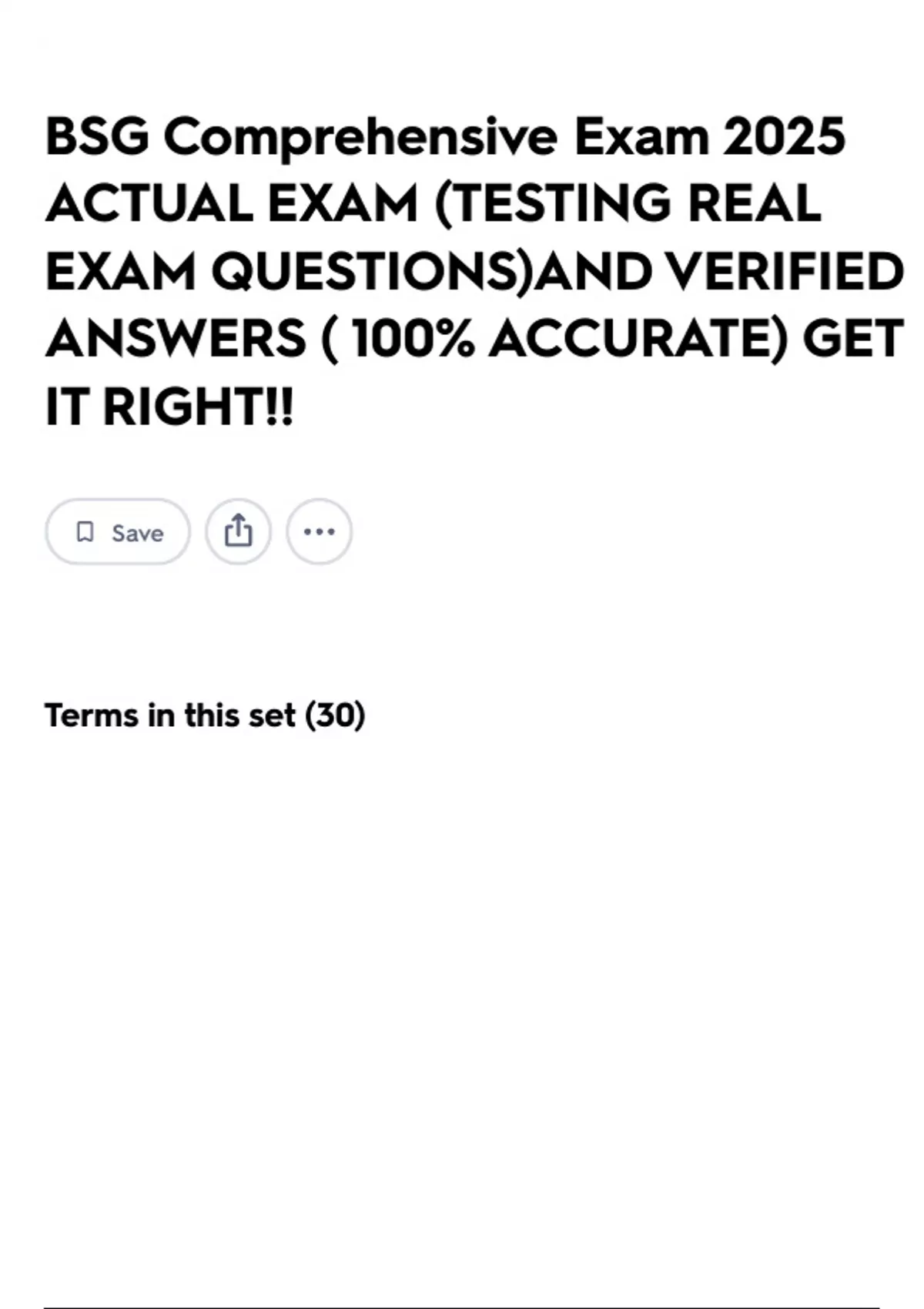 BSG Comprehensive Exam 2025 ACTUAL EXAM (TESTING REAL EXAM QUESTIONS ...
