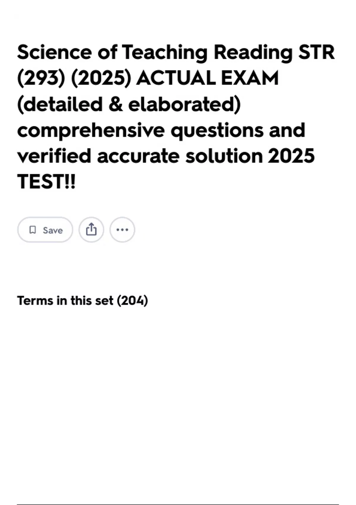 Science of Teaching Reading STR (293) (2025) ACTUAL EXAM (detailed ...