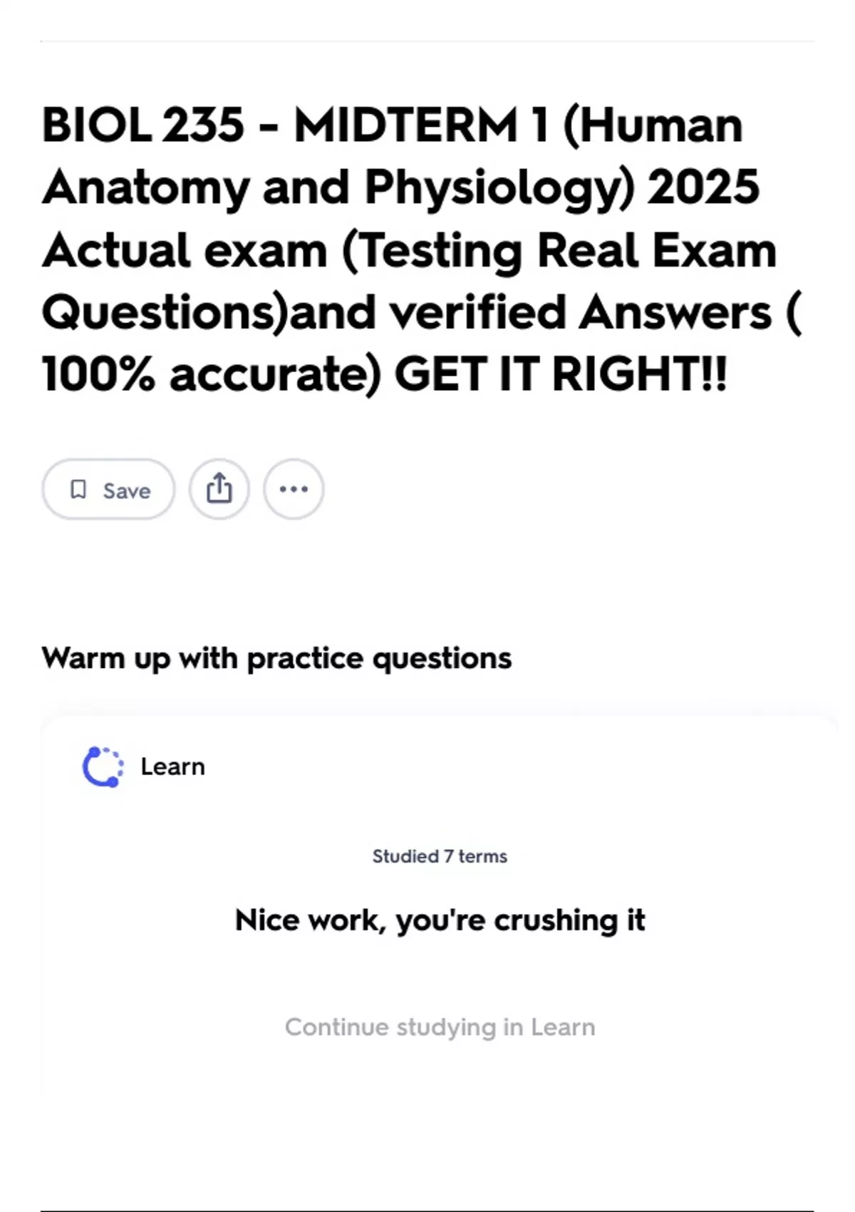 BIOL 235 - MIDTERM 1 (Human Anatomy and Physiology) 2025 Actual exam ...