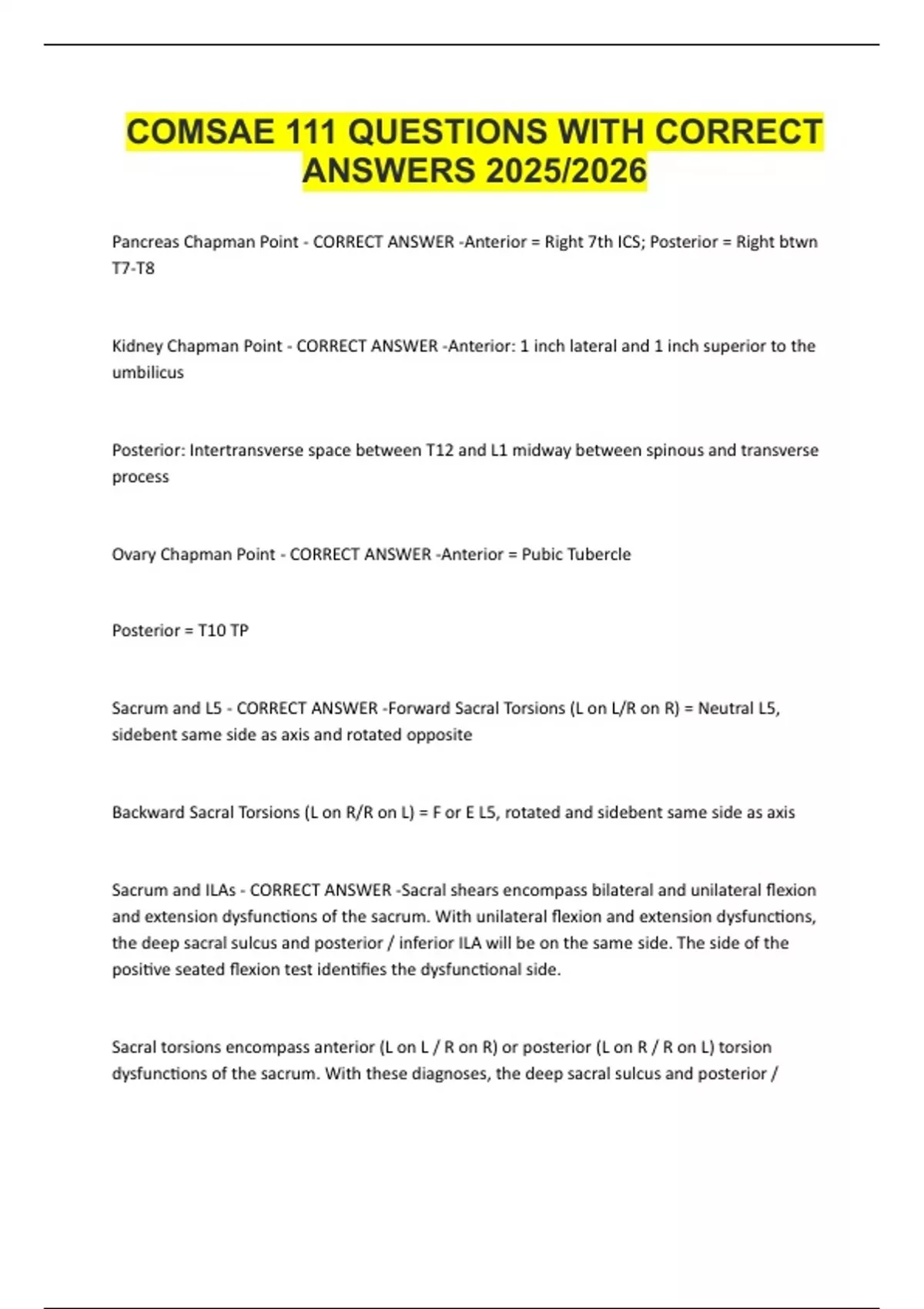 COMSAE 111 QUESTIONS WITH CORRECT ANSWERS 2025/2026 - Comsae - Stuvia US
