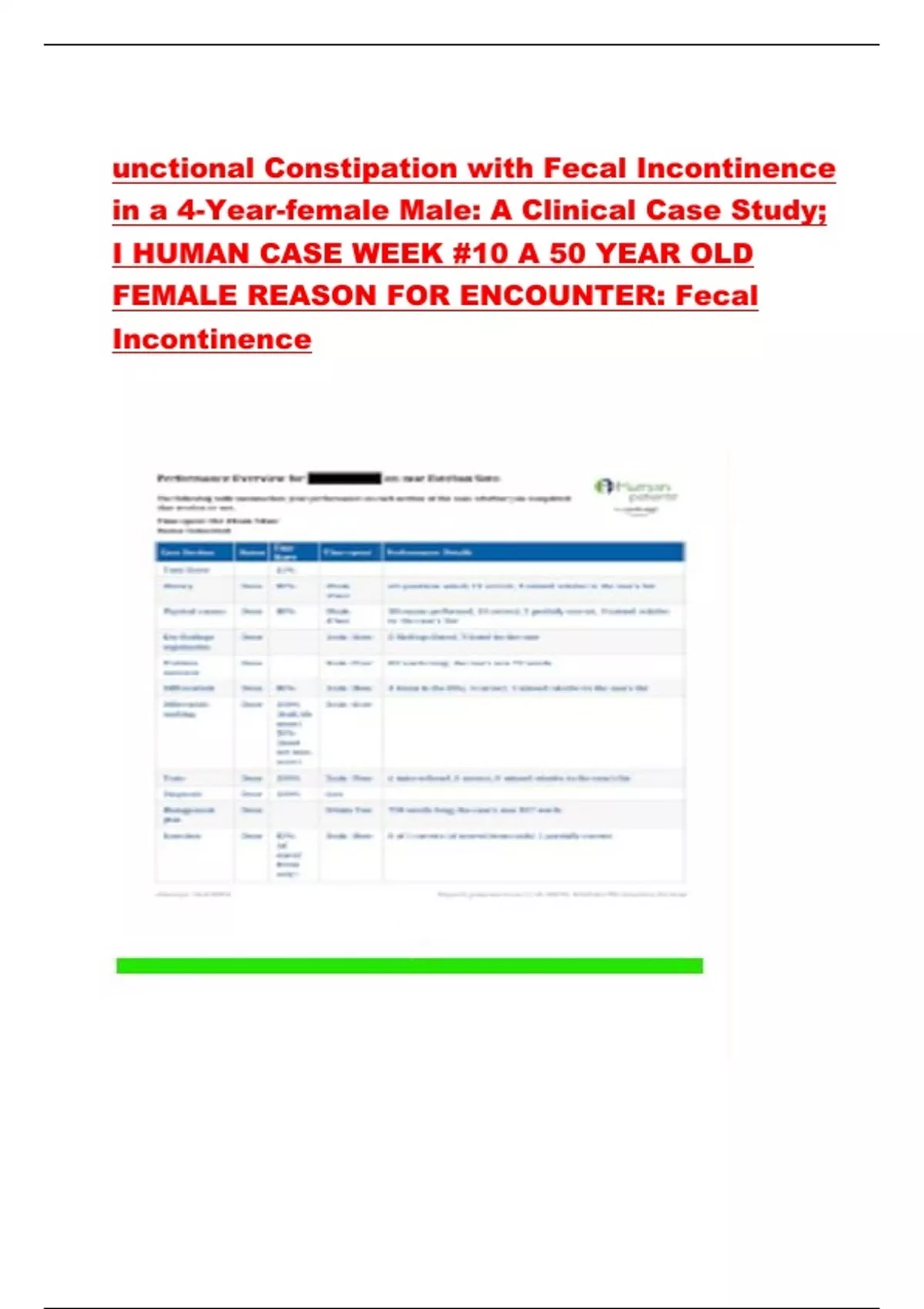 unctional Constipation with Fecal Incontinence in a 4-Year-female Male ...