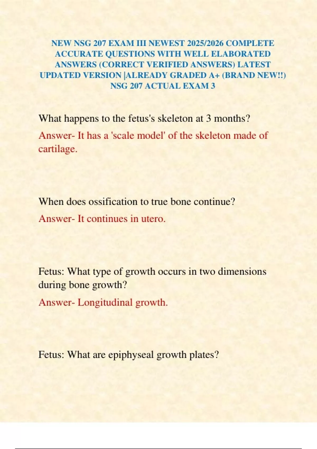 NEW NSG 207 EXAM III NEWEST 2025/2026 COMPLETE ACCURATE QUESTIONS WITH ...