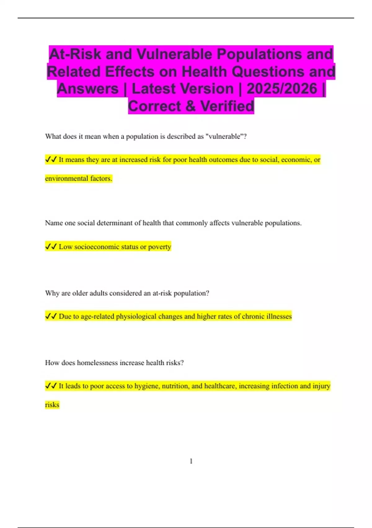 At-Risk and Vulnerable Populations and Related Effects on Health ...