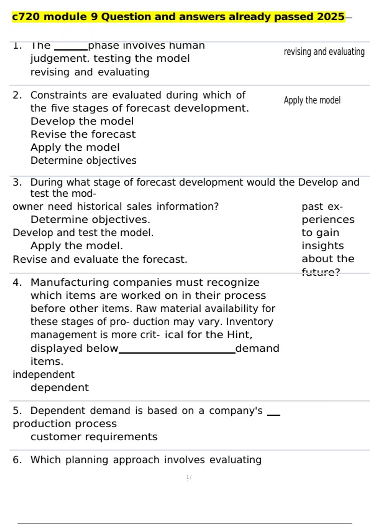 c720 module 9 Question and answers already passed 2025 - C720 module 9 ...