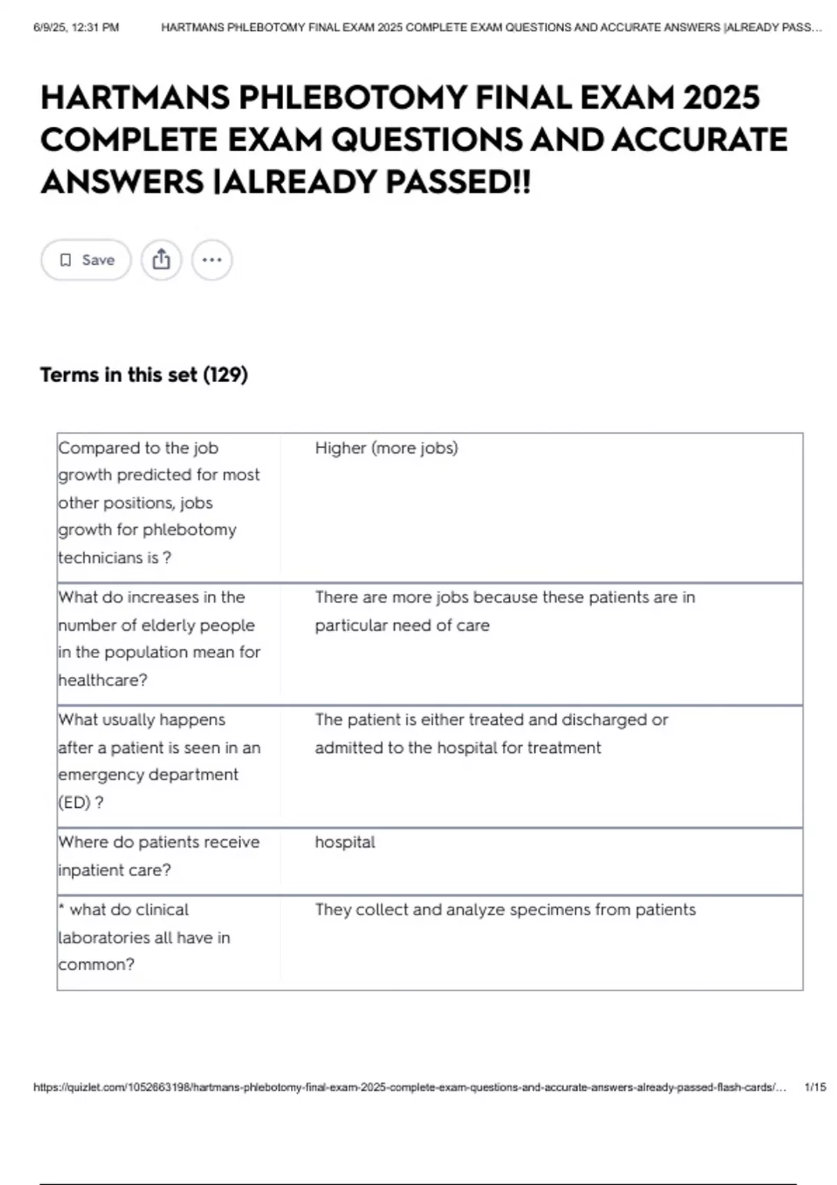 HARTMANS PHLEBOTOMY FINAL EXAM 2025 COMPLETE EXAM QUESTIONS AND ...