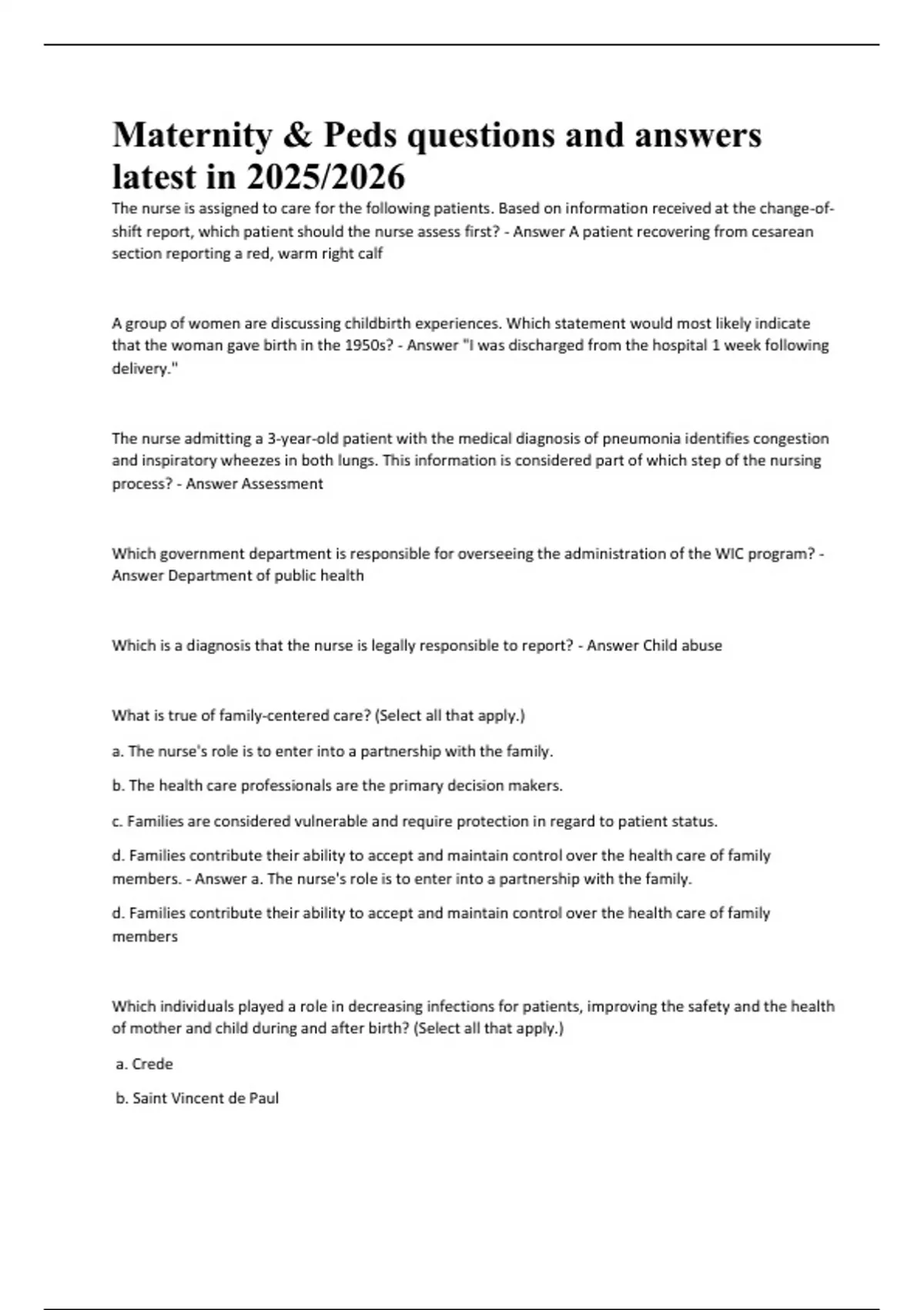 "Maternity & Pediatric Nursing Exam Prep 2025/2026 – 300+ Practice ...