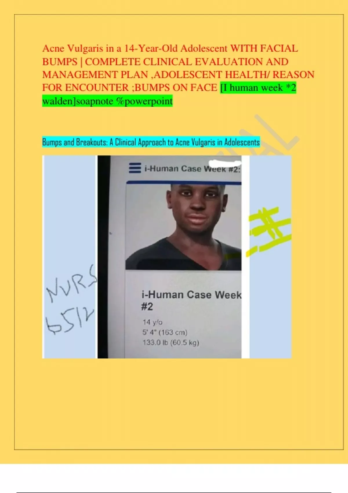 Acne Vulgaris in a 14-Year-Old Adolescent WITH FACIAL BUMPS | COMPLETE ...