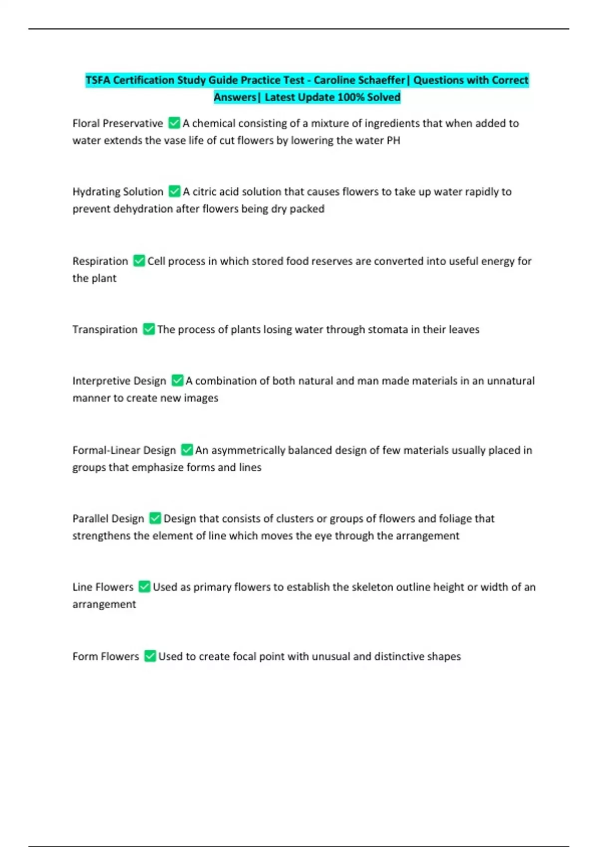 TSFA Certification Study Guide Practice Test - Caroline Schaeffer ...
