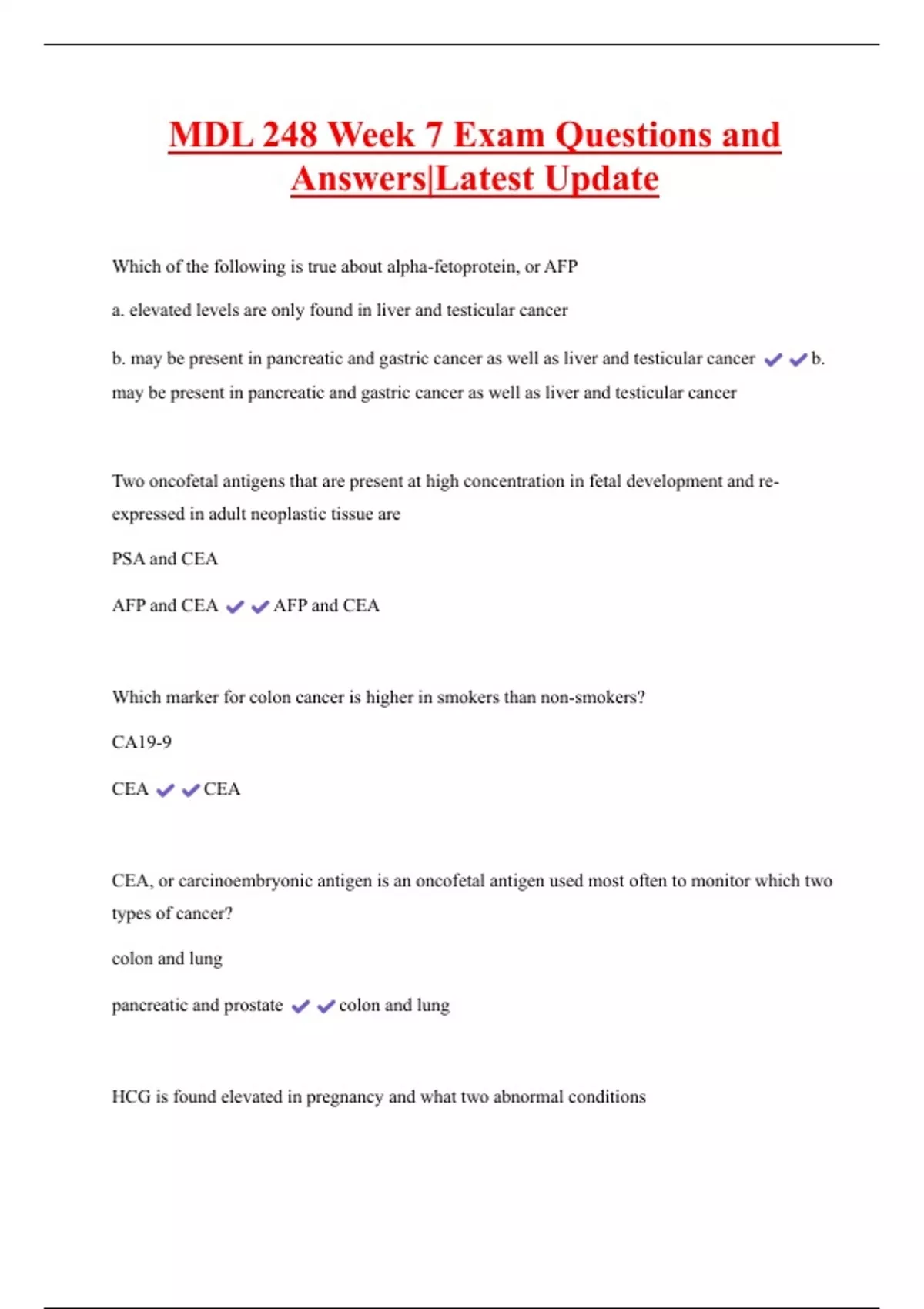 MDL 248 Week 7 Exam Questions and Answers|Latest Update - MDL248 ...