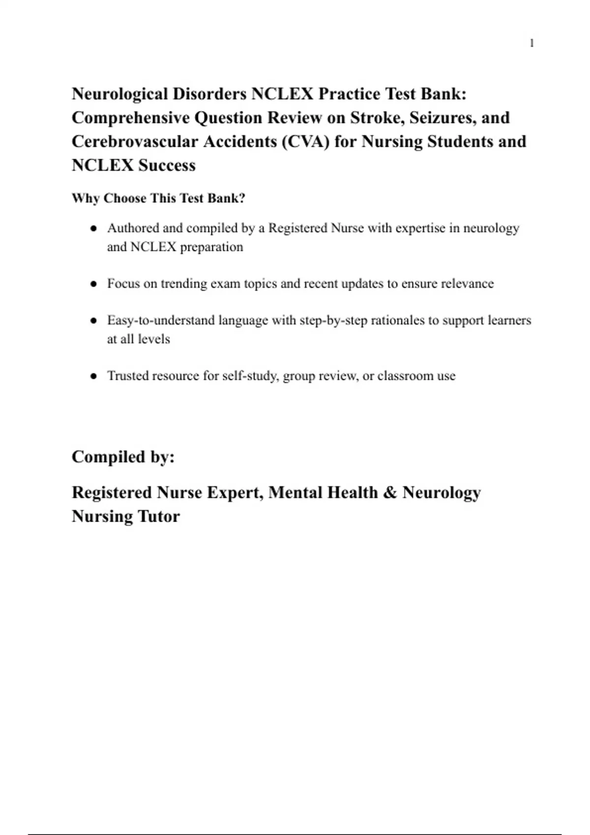 _Neurological Disorders (Stroke, Seizures, CVA) NCLEX Real Exam ...