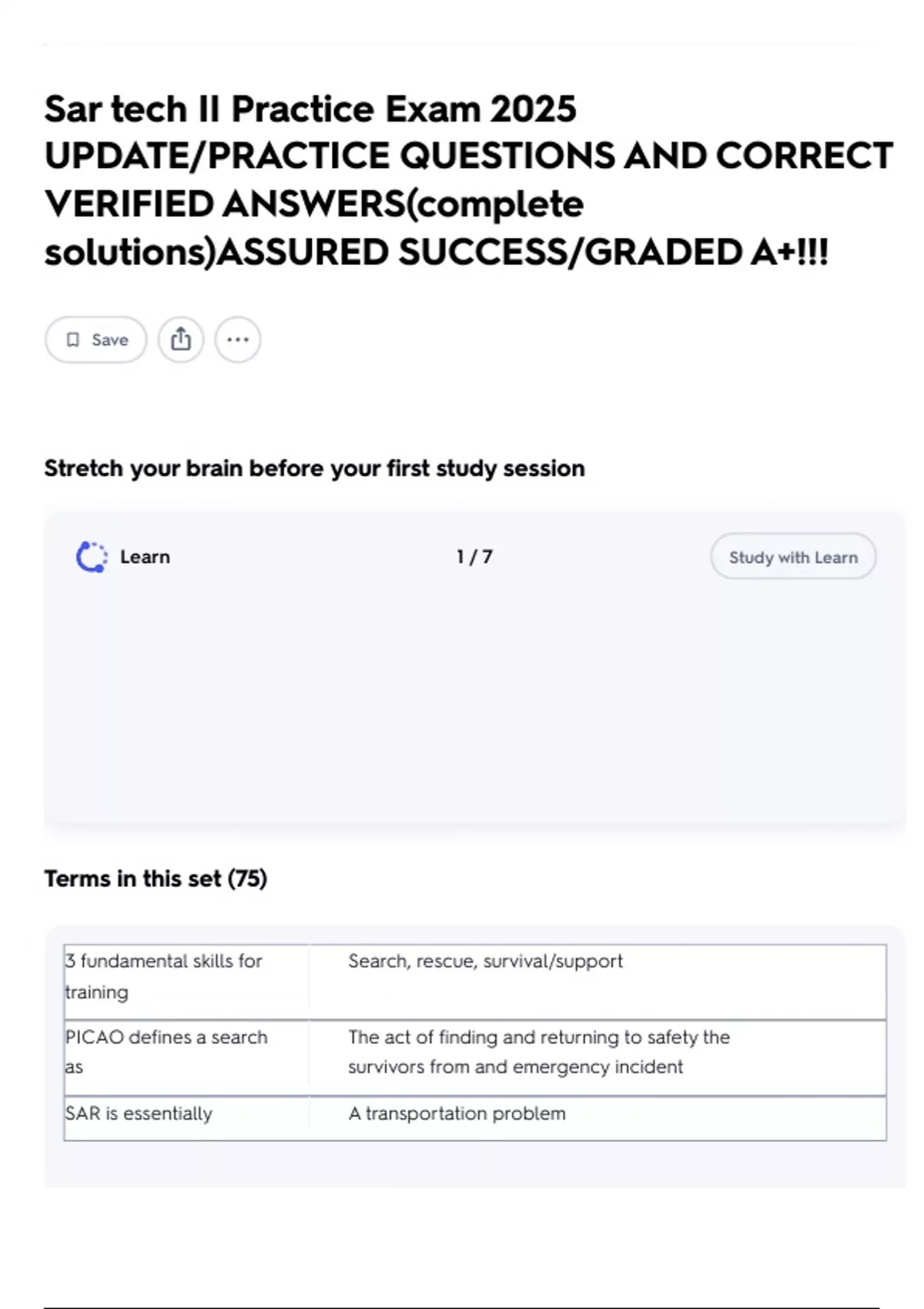 Sar tech II Practice Exam 2025 UPDATE/PRACTICE QUESTIONS AND CORRECT VERIFIED ANSWERS(complete ...
