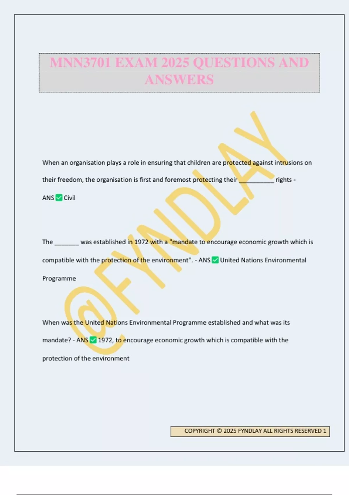 MNN3701 EXAM 2025 QUESTIONS AND ANSWERS - MNN3701 - Stuvia US
