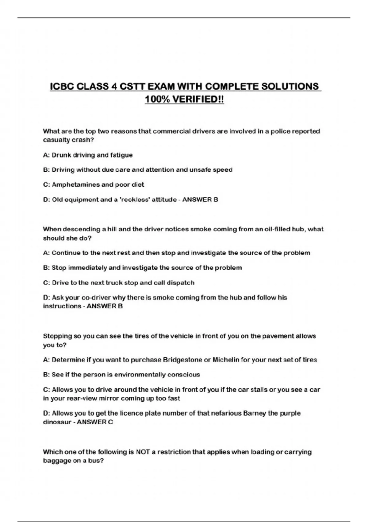 ICBC CLASS 4 CSTT EXAM WITH COMPLETE SOLUTIONS 100% VERIFIED!! - ICBC ...