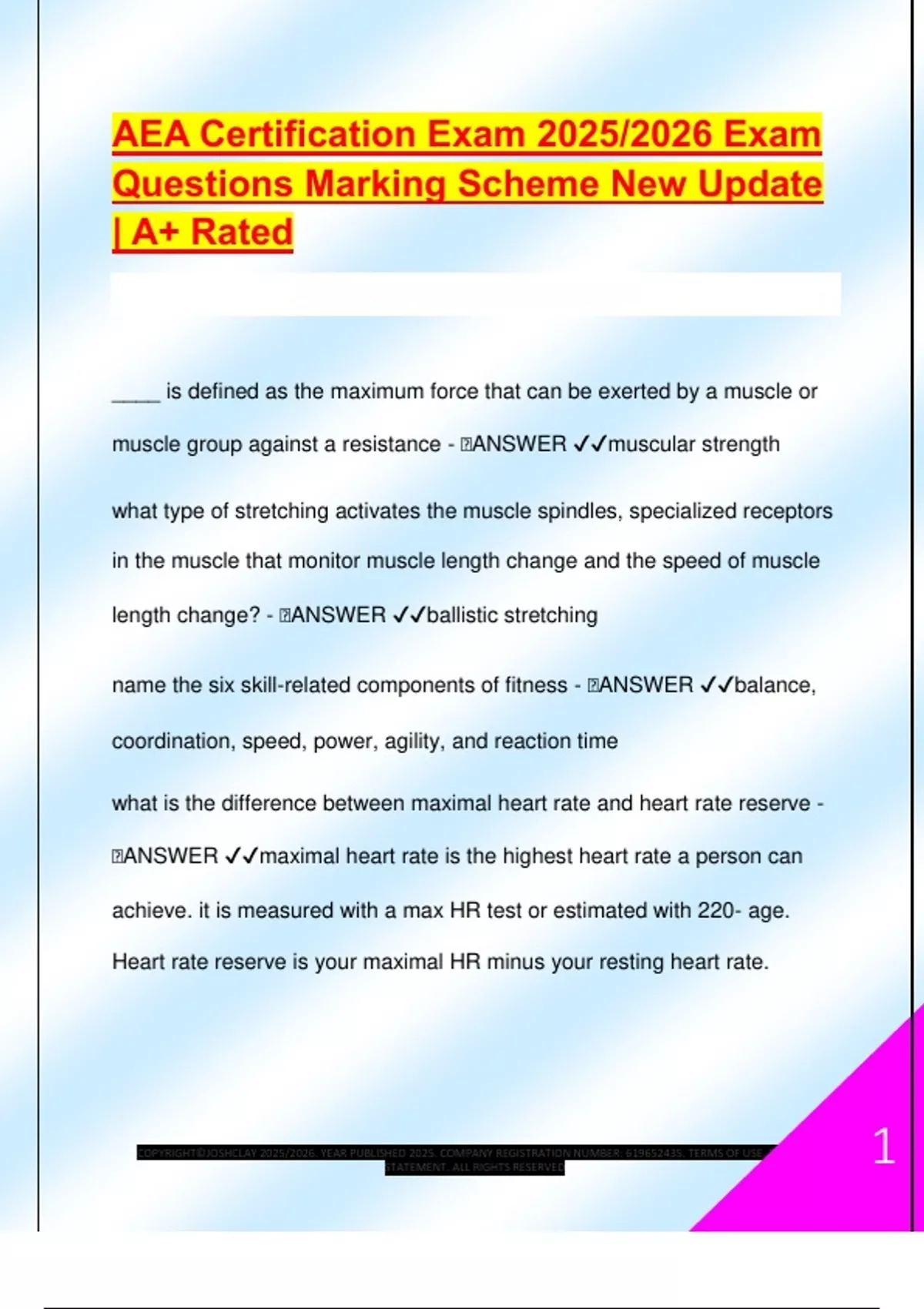 AEA Certification Exam 2025/2026 Exam Questions Marking Scheme New ...