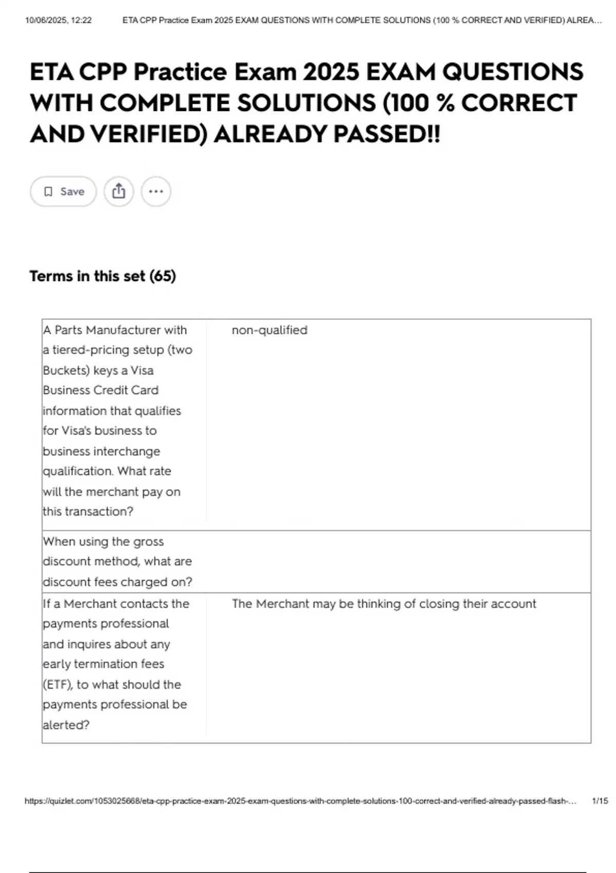 ETA CPP Practice Exam 2025 EXAM QUESTIONS WITH COMPLETE SOLUTIONS (100 % CORRECT AND VERIFIED ...