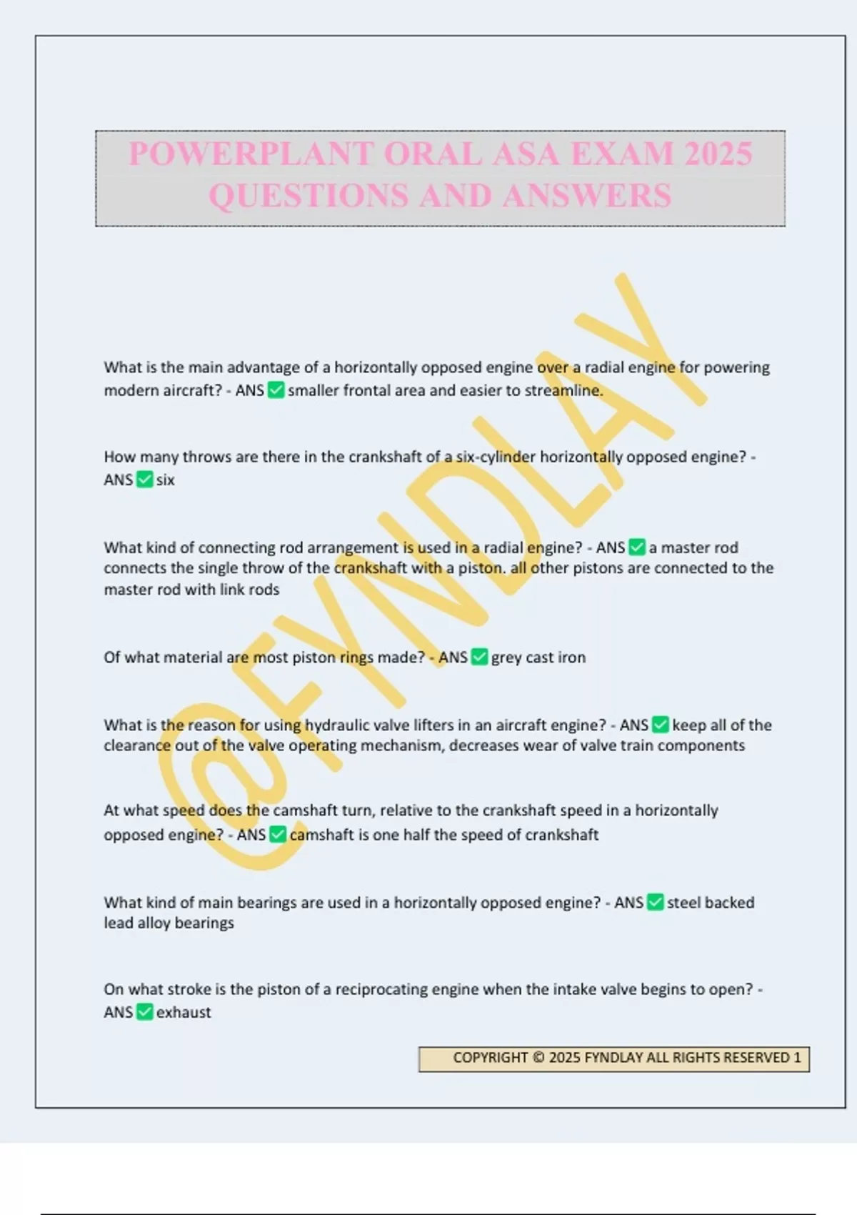 POWERPLANT ORAL ASA EXAM 2025 QUESTIONS AND ANSWERS - POWERPLANT ...
