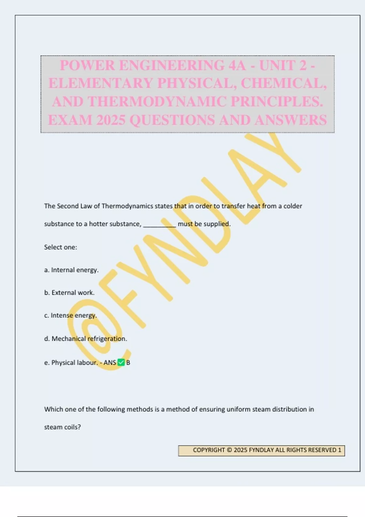 POWER ENGINEERING 4A - UNIT 2 - ELEMENTARY PHYSICAL, CHEMICAL, AND ...