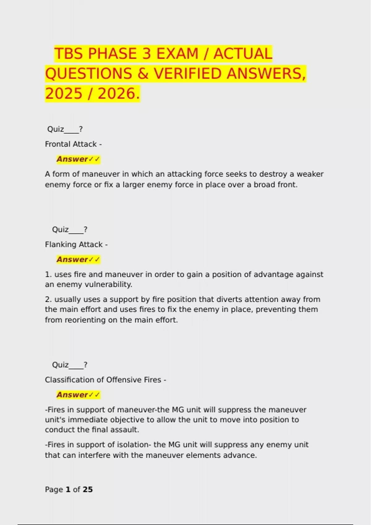 TBS PHASE 3 EXAM / ACTUAL QUESTIONS & VERIFIED ANSWERS, 2025 / 2026 ...